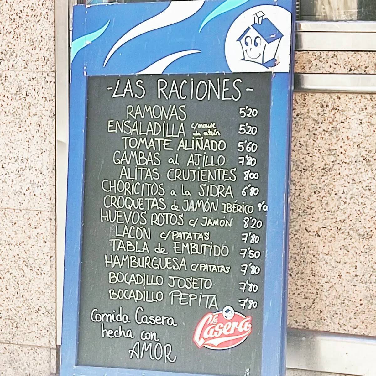 Carta de La Ramona bar, Madrid