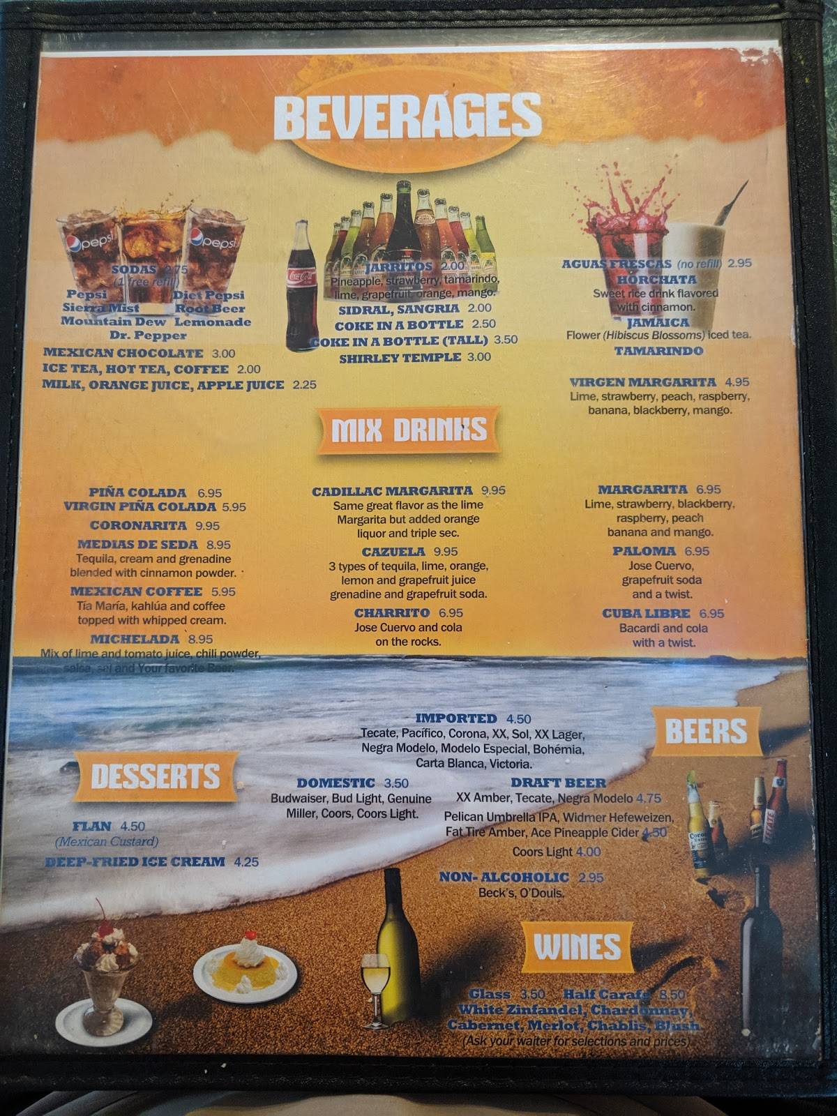 Menu at La Roca Mexican Restaurant, Newport