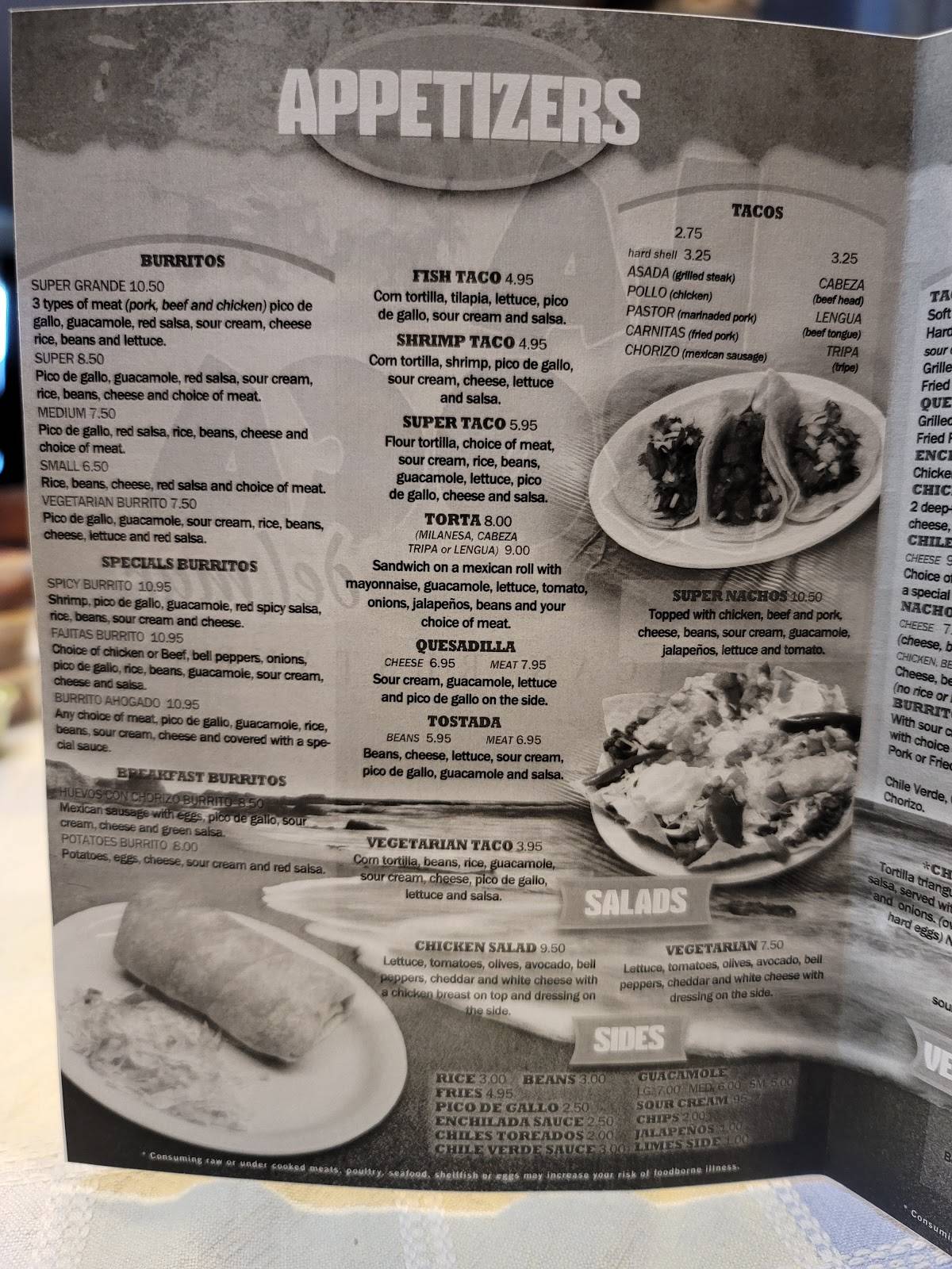 Menu at La Roca Mexican Restaurant, Newport