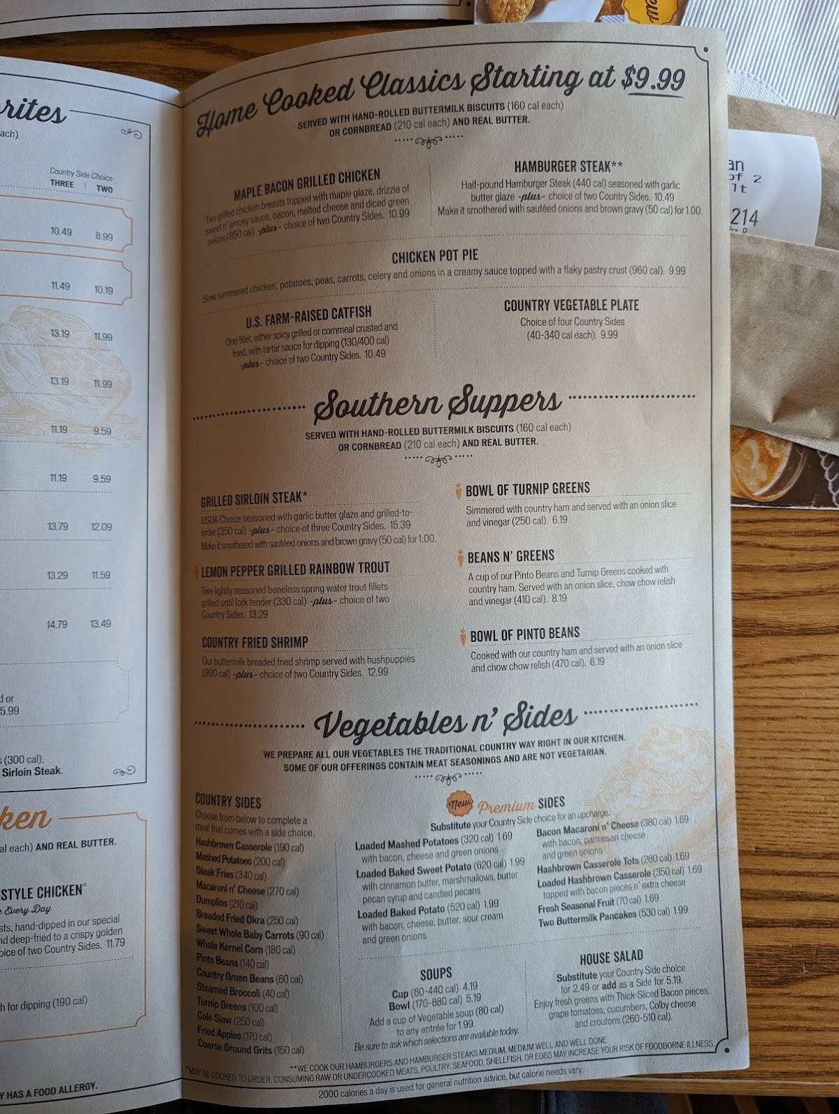 Menu at Cracker Barrel Old Country Store, Lakeville, Kenyon Ave