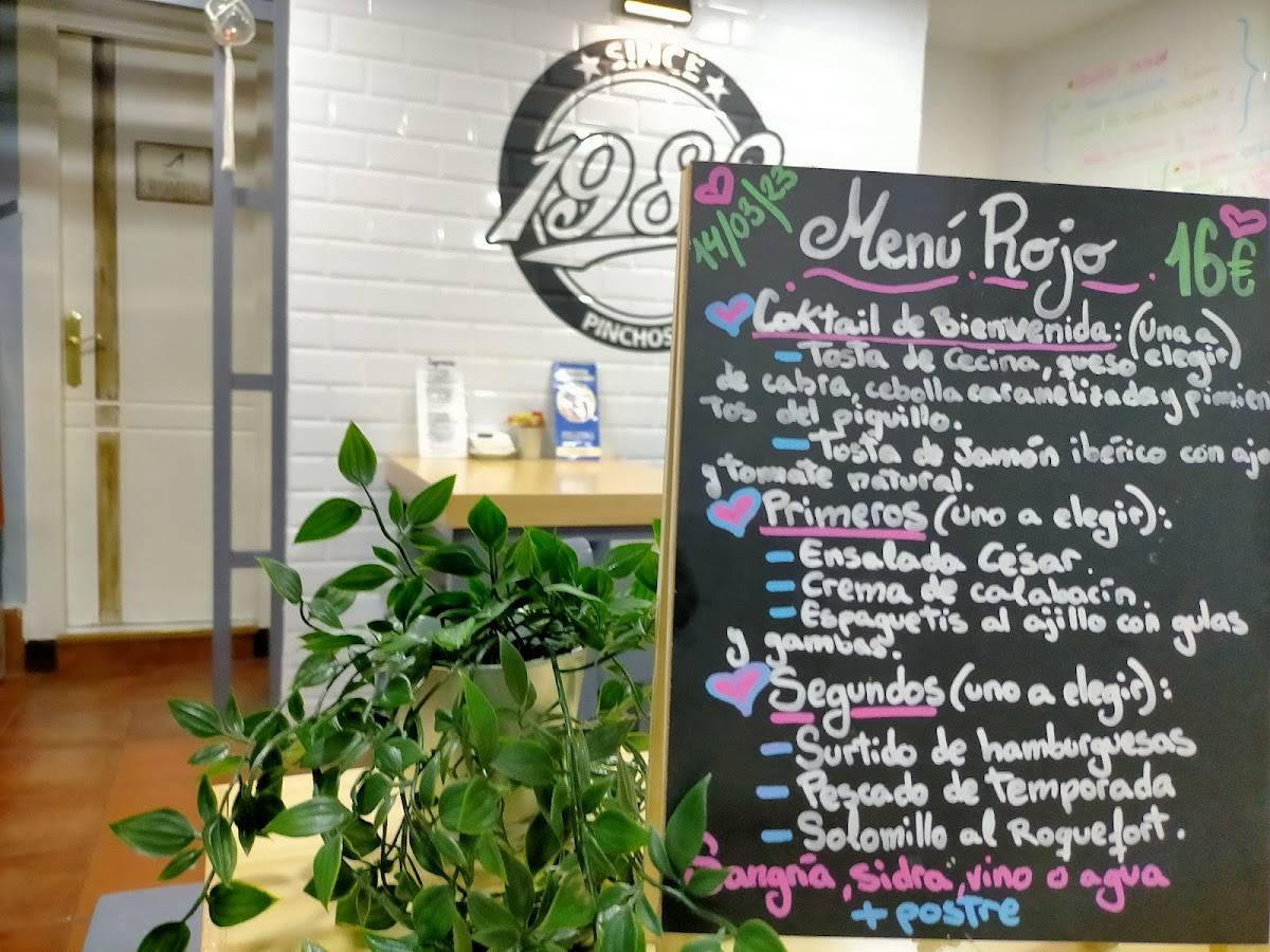 Carta de Pinchos Bar, Langreo