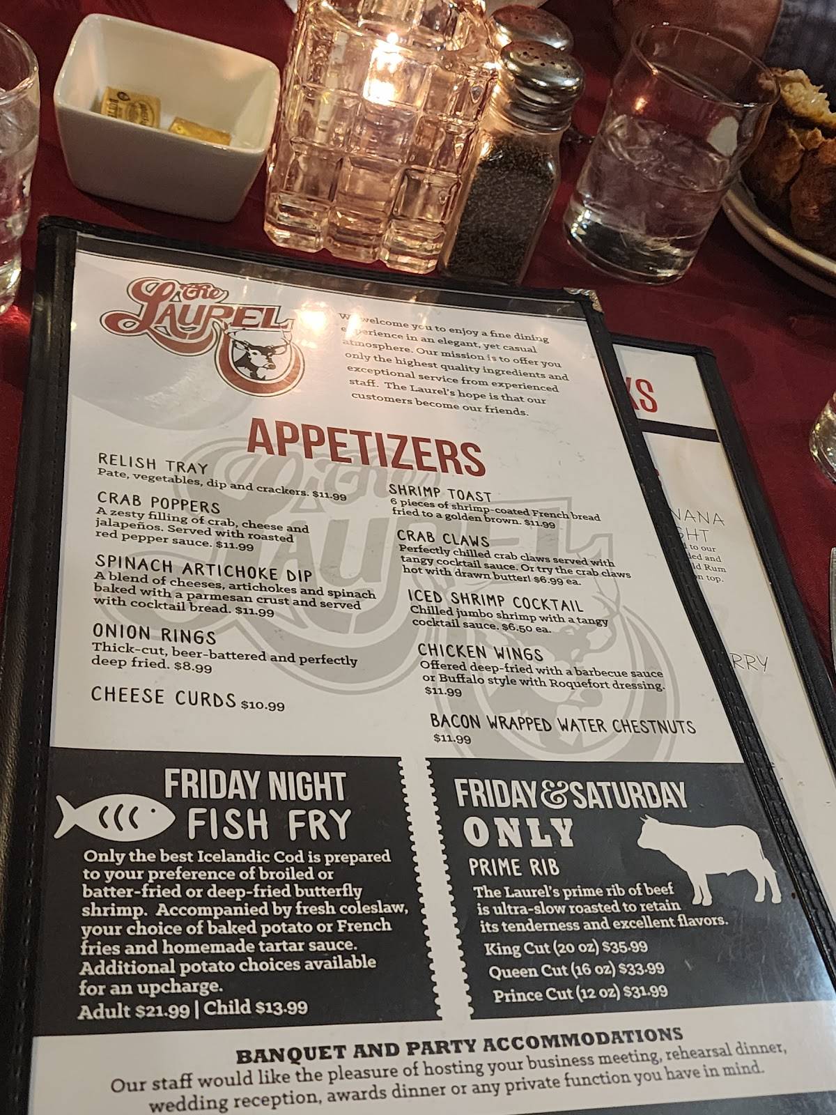 Menu at Laurel Supper Club, New Richmond