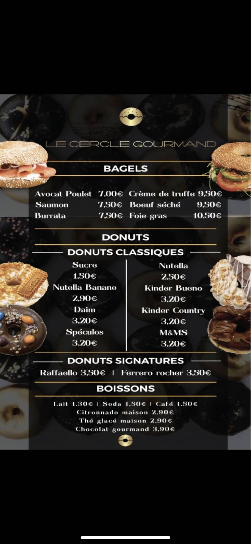 Menu au Le cercle gourmand restaurant, Marseille