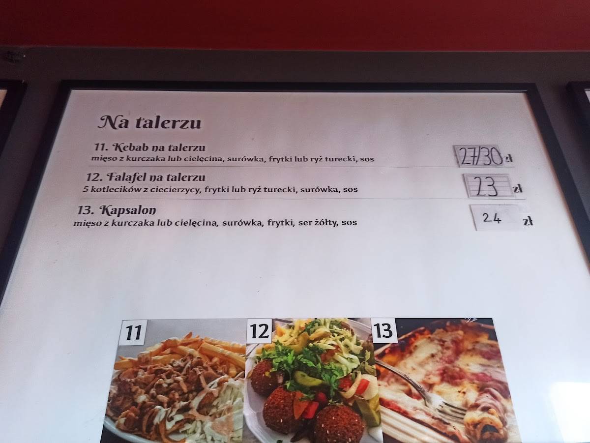 Menu at NEFIS KEBAP restaurant, Leszno