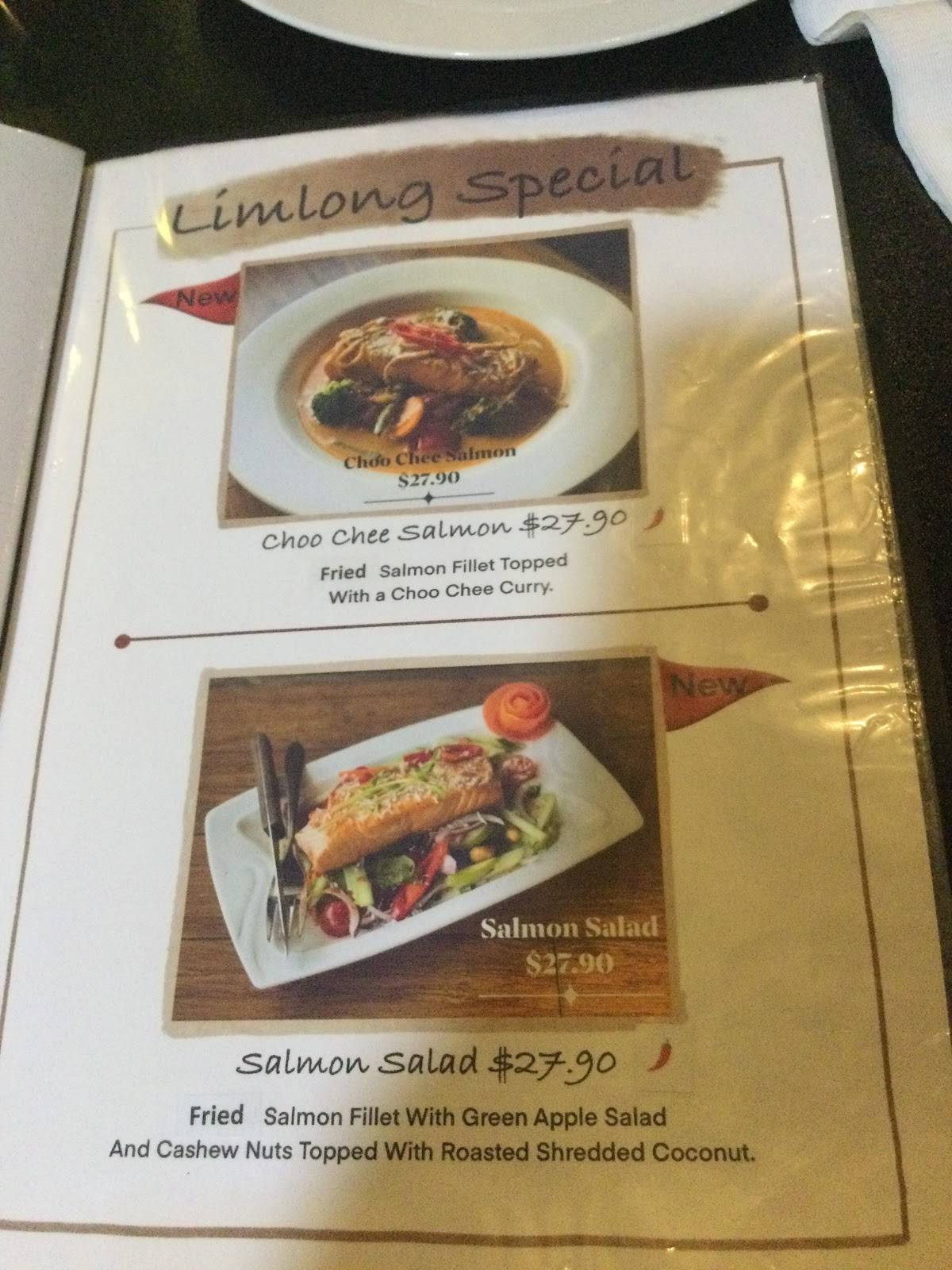 Menu at Limlong Thai Restaurant, Forster