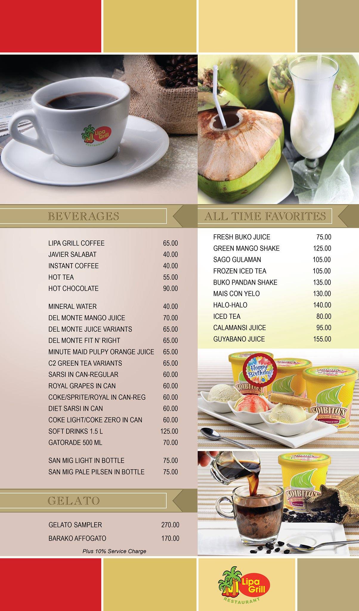 Menu at Lipa Grill restaurant, Lipa