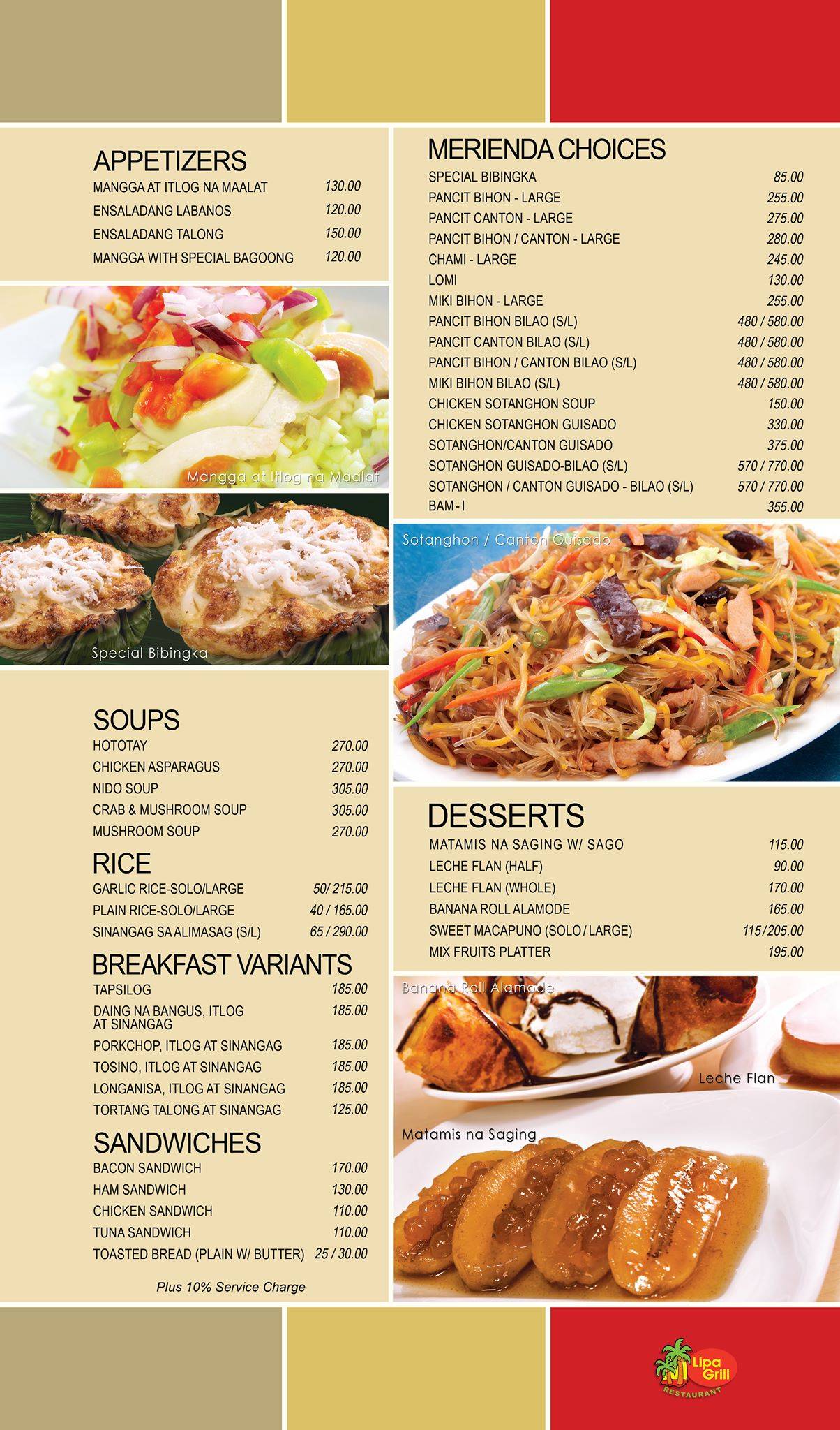 Menu at Lipa Grill restaurant, Lipa