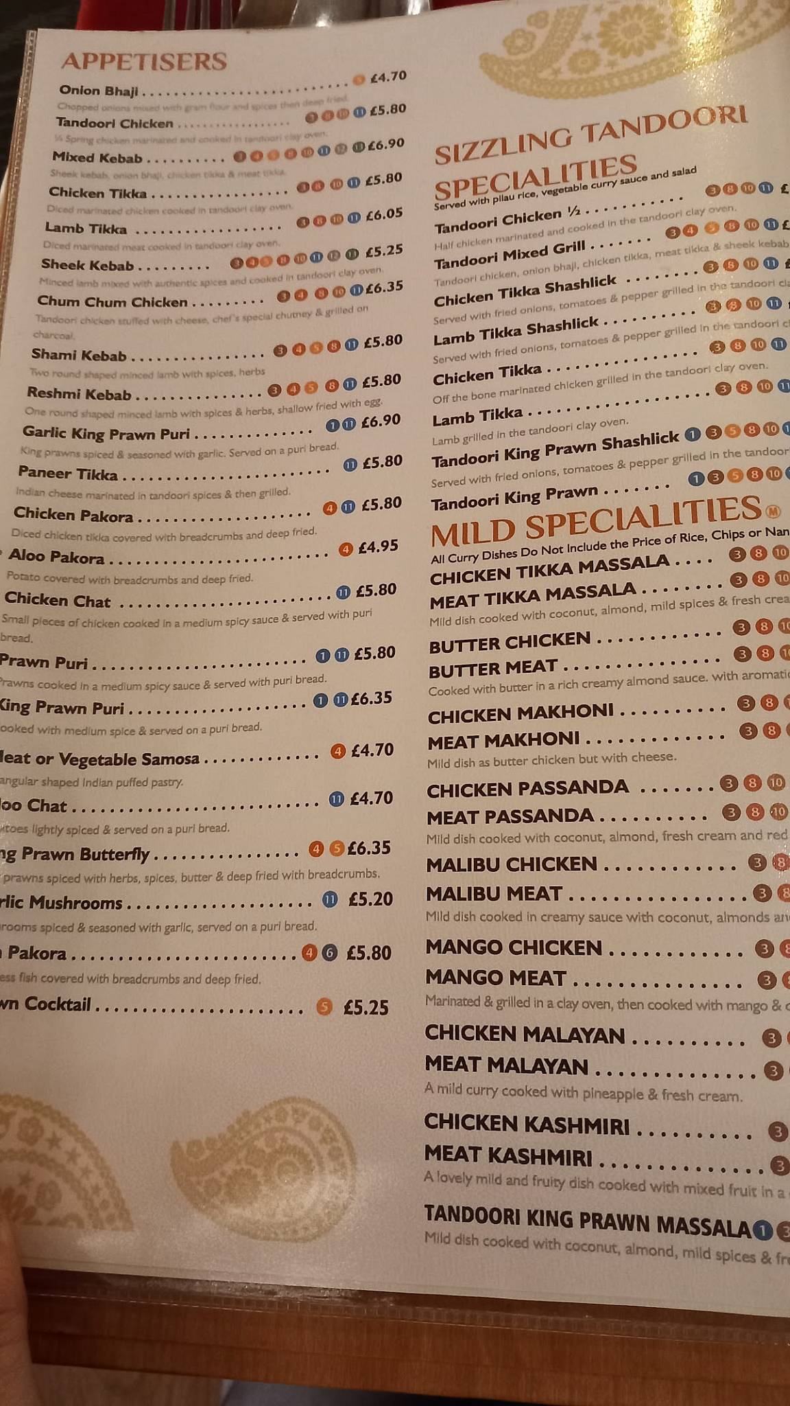 Menu at Little Indian Chef restaurant, Llanddulas