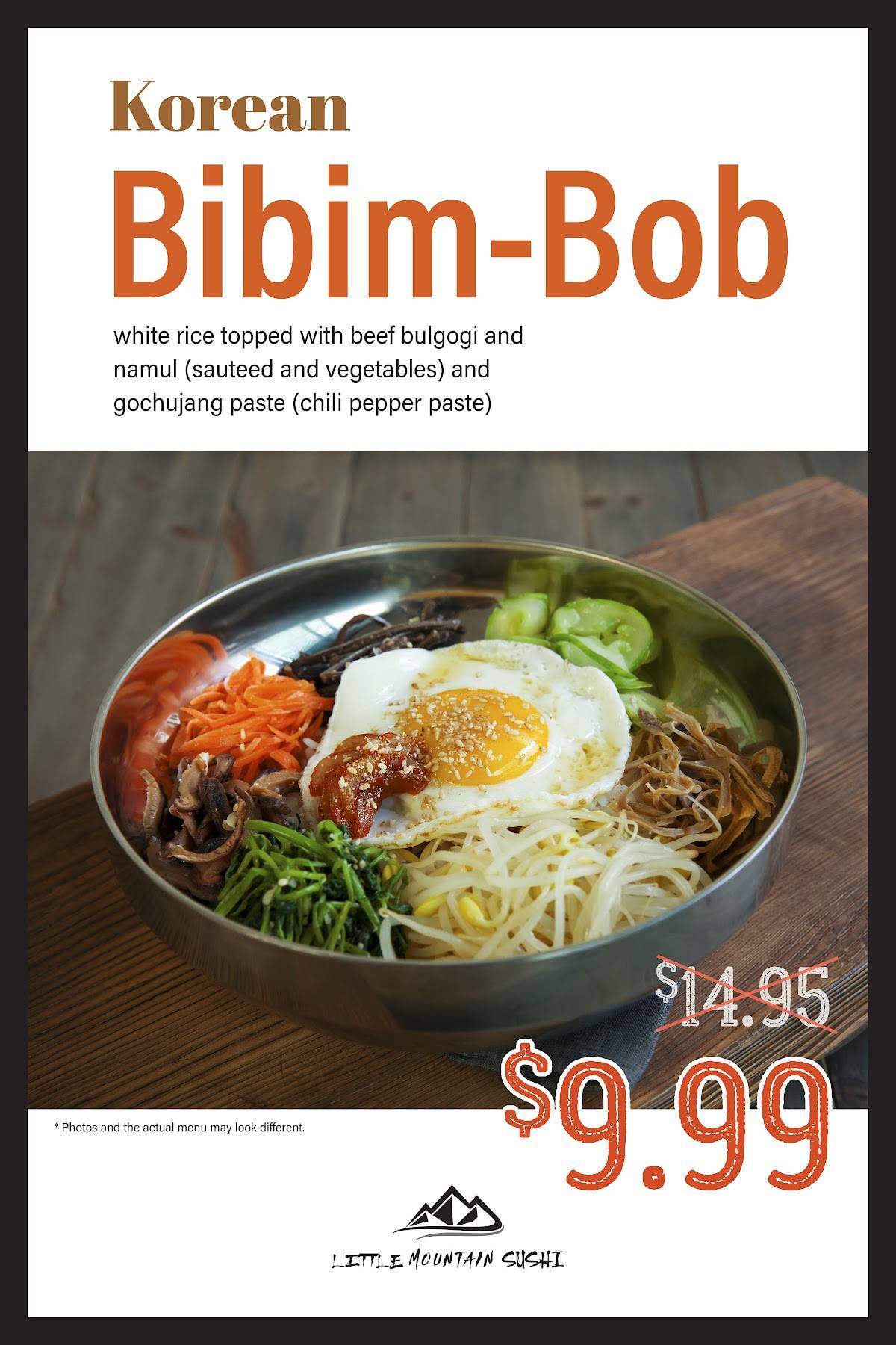Menu at Little Mountain Sushi restaurant, Chilliwack