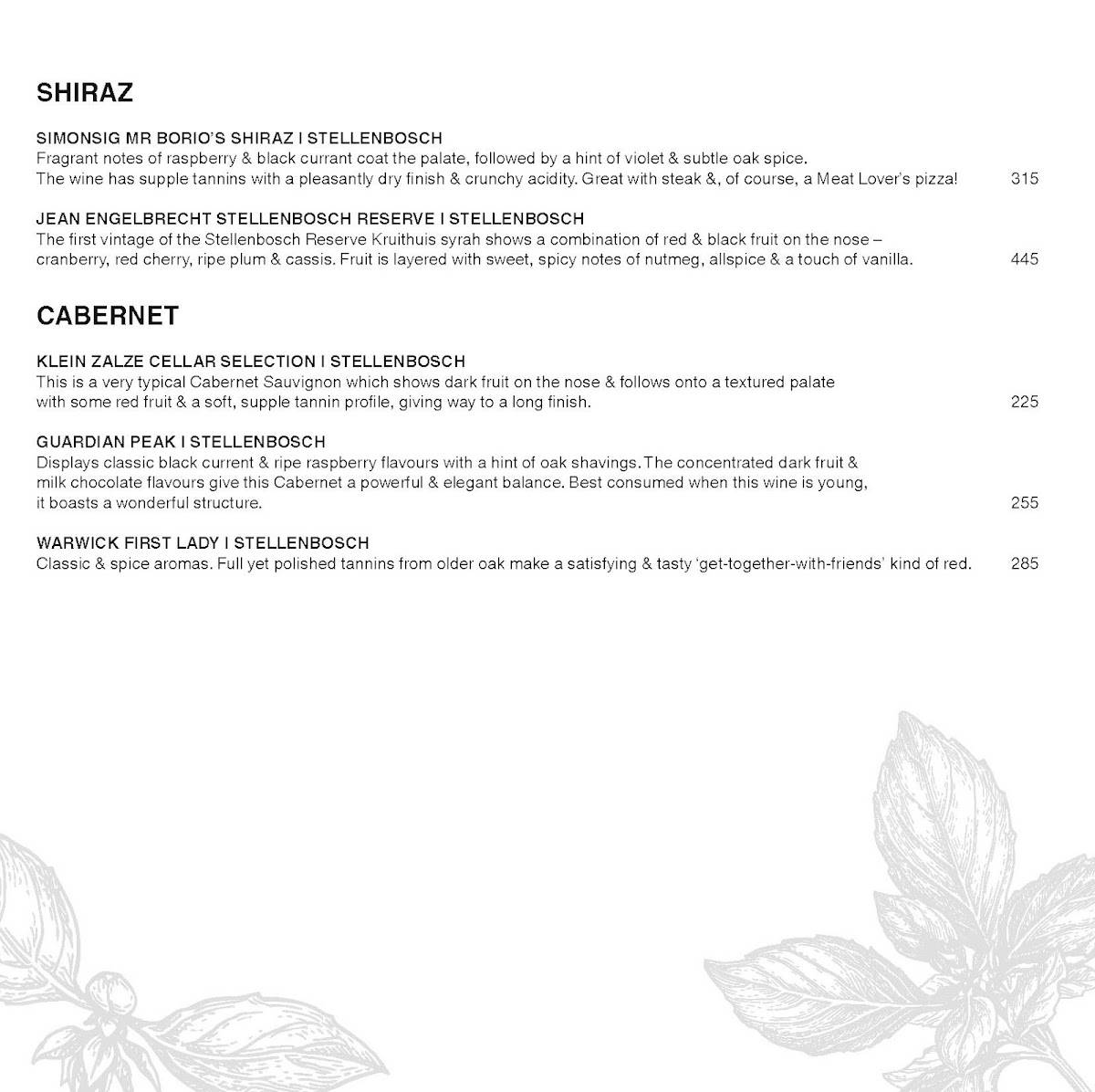 Menu at Lupa Osteria Lynnwood Bridge restaurant, Pretoria
