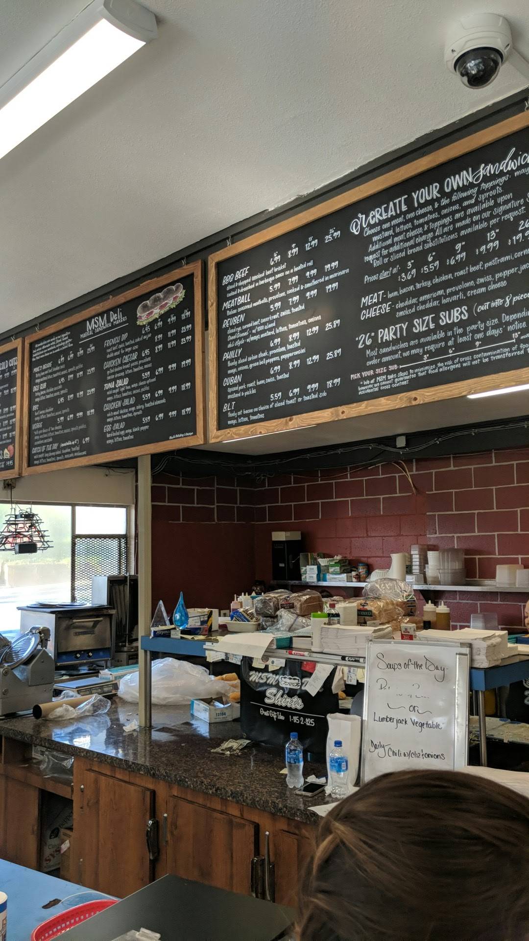 Menu at MSM Deli restaurant, Tacoma