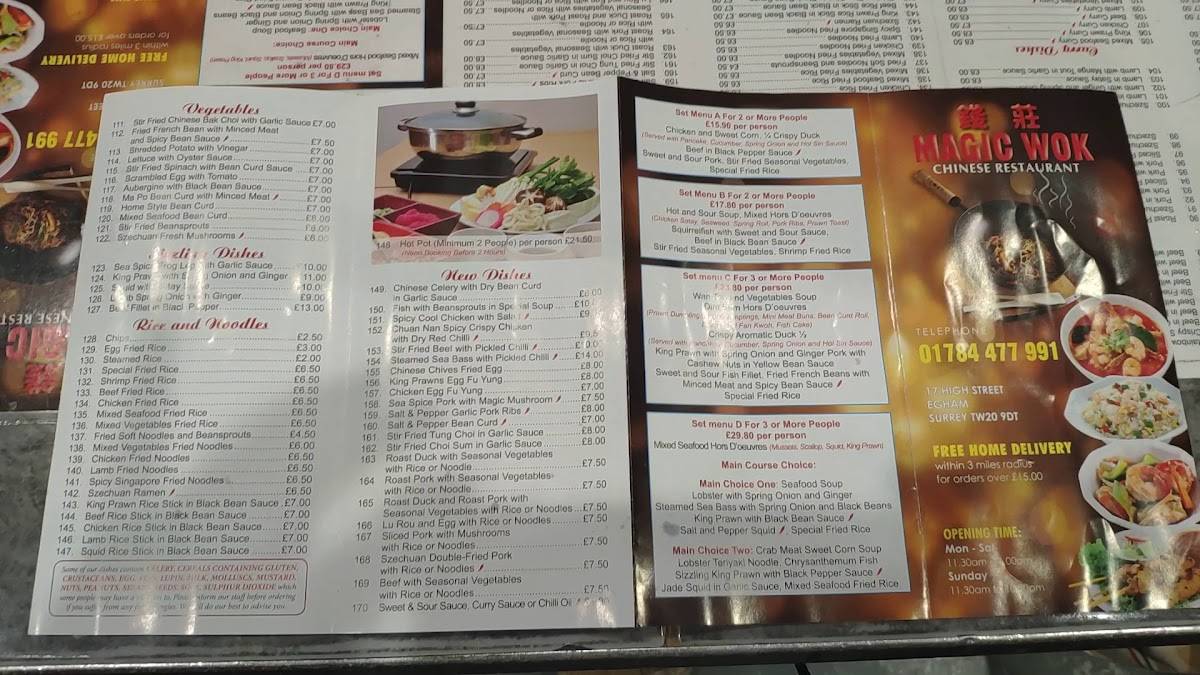 Menu at Magic Wok Chinese Restaurant, Egham
