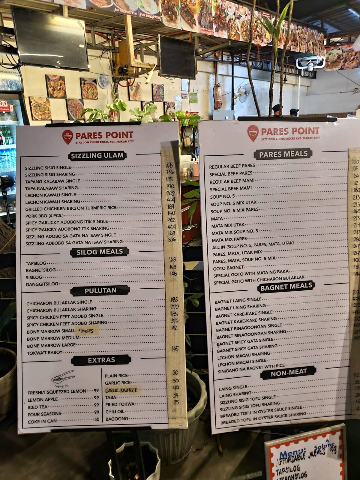 Menu at Pares Point Grill and Resto Bar, Makati