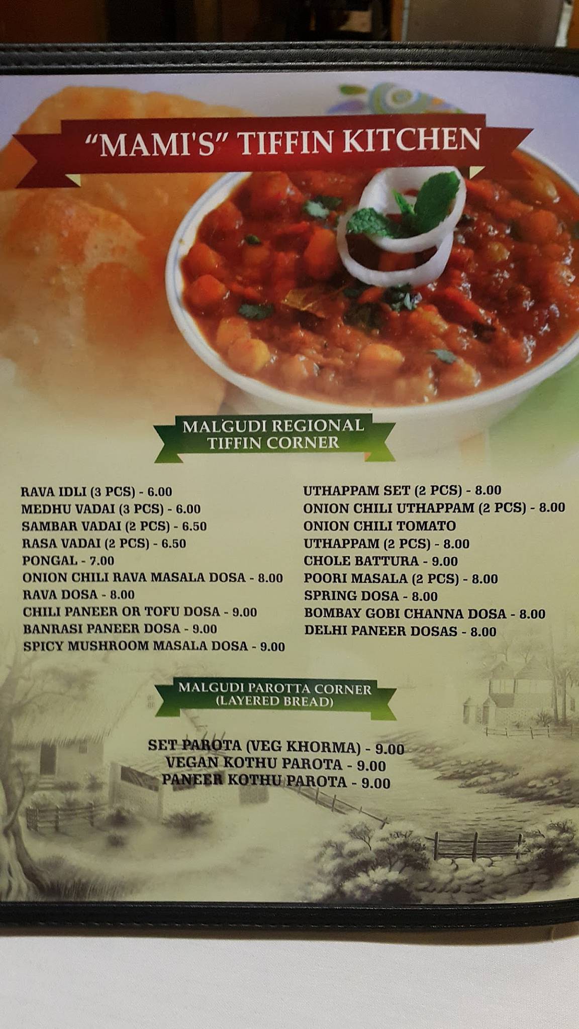 Menu at Malgudi Garden restaurant, Plano