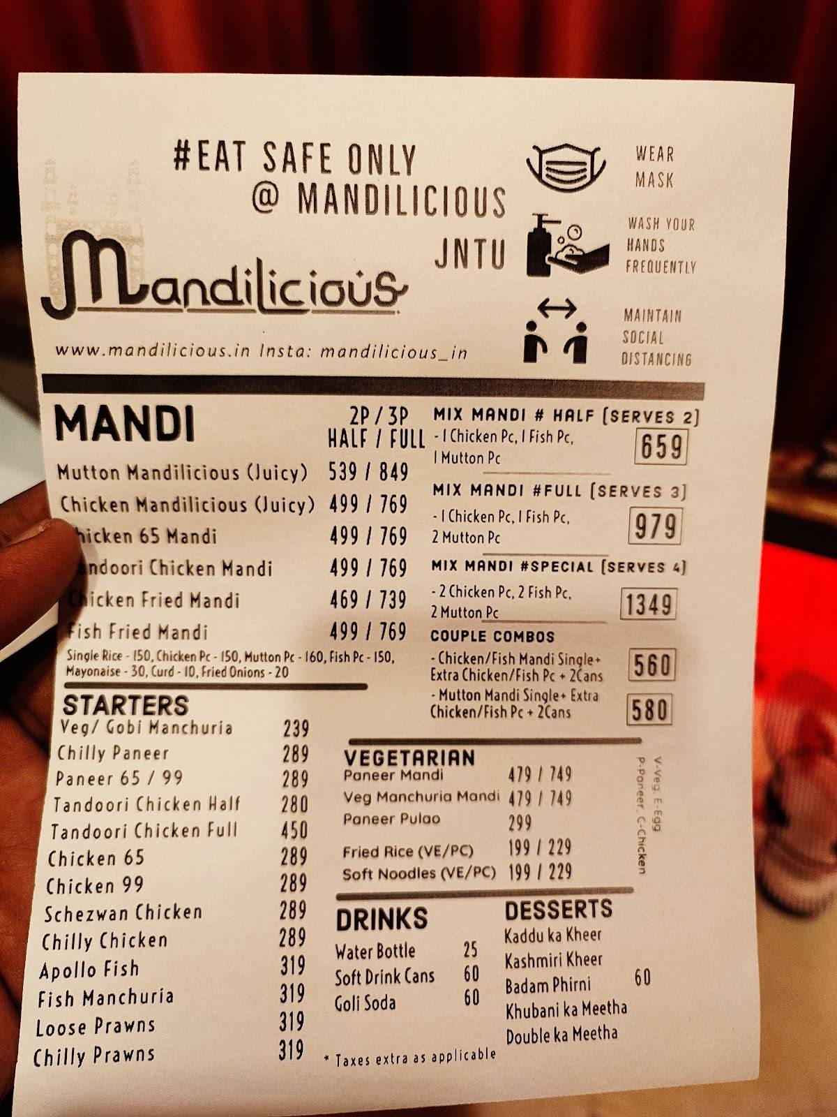 Menu at Mandilicious - Arabian Mandi & Family Dining Restaurant, Hyderabad