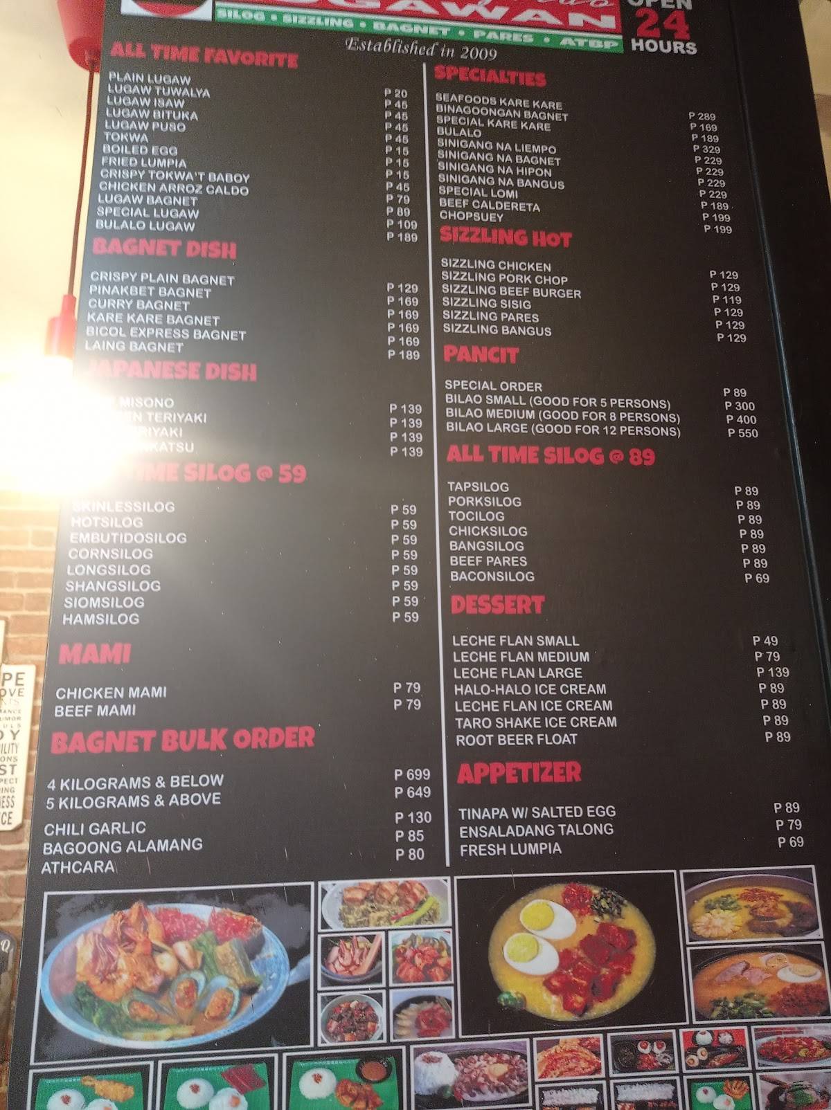 Menu at Mang Boy Alfredo Lugawan - Kingspoint restaurant, Quezon City