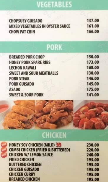 Menu at Manila Foodshoppe restaurant, Mandaue City, 8WFM+RVM