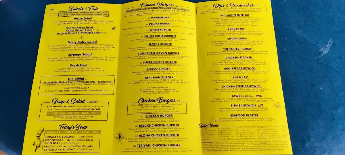 Menu at Blueberry Hills Farm restaurant, Manson