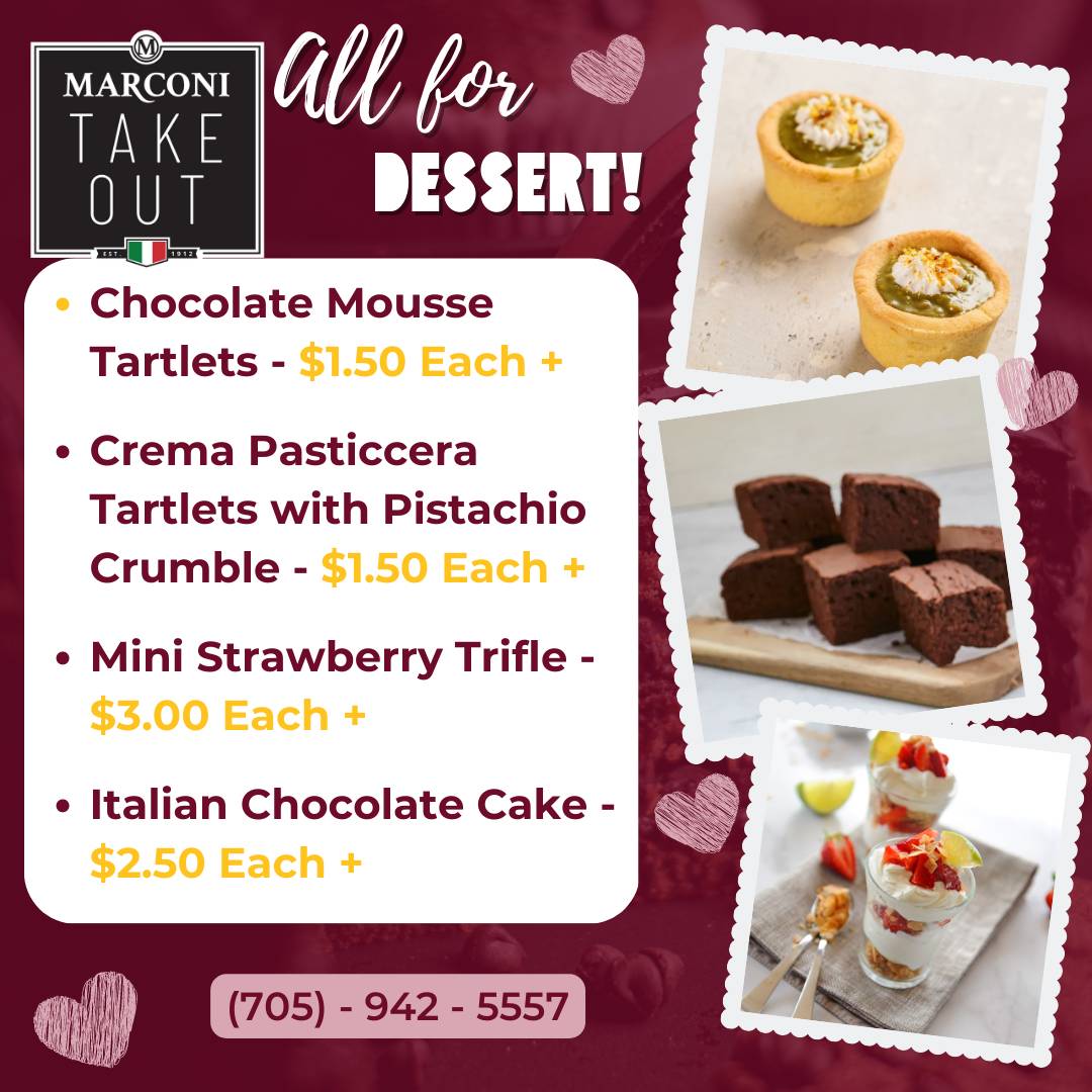 Menu at Marconi Multicultural Event Centre restaurant, Sault Ste. Marie