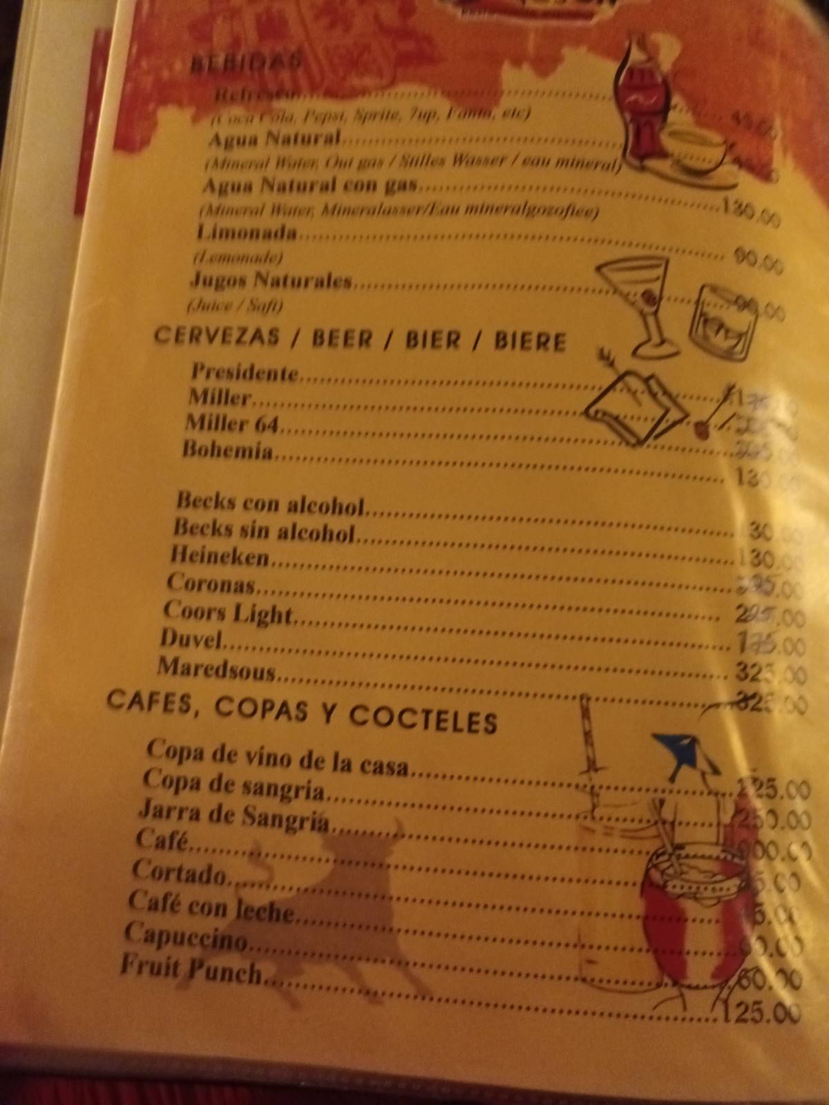 Menu at Meson Spanish Restaurant, Juan Dolio