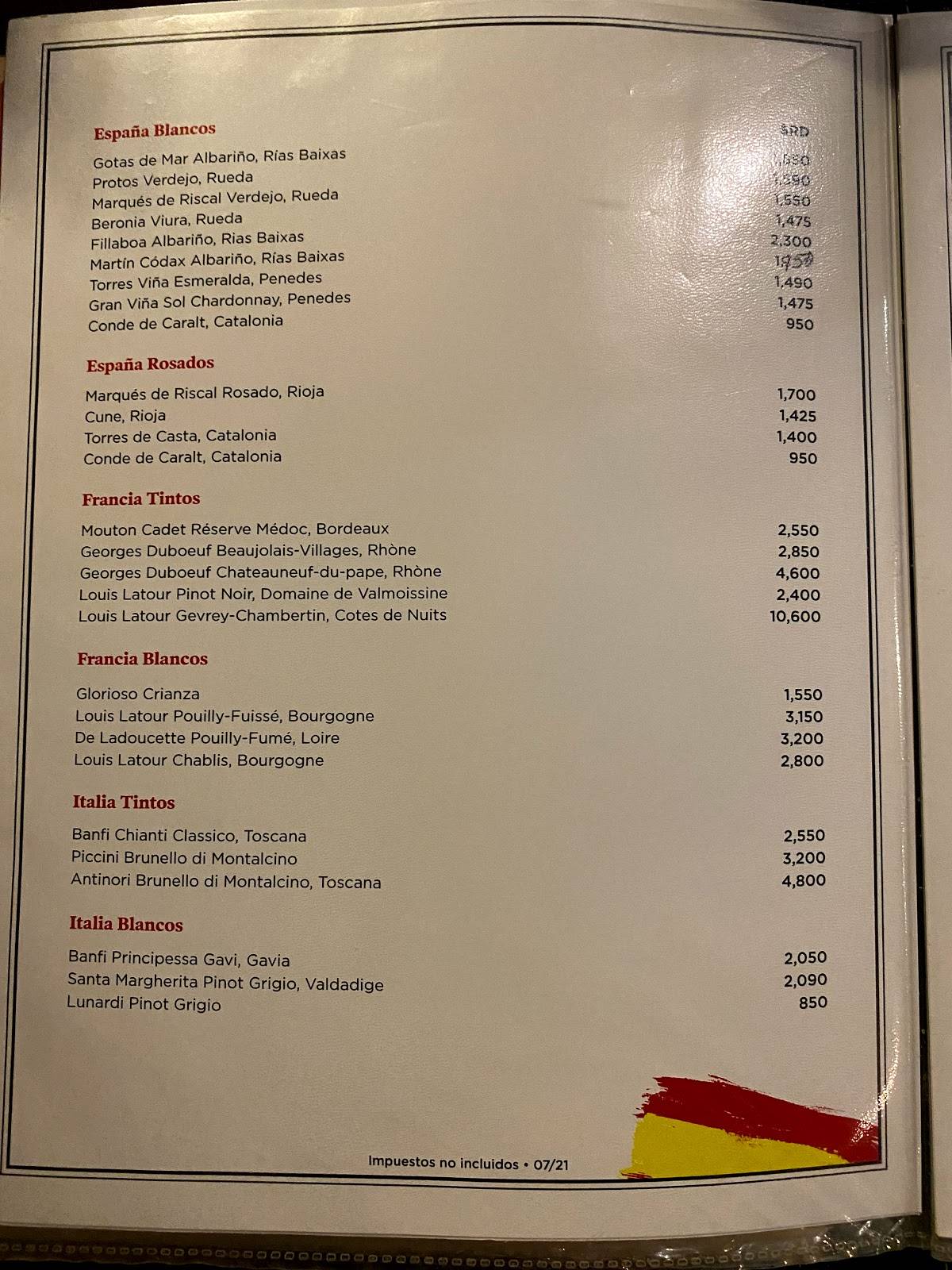Menu at Meson Spanish Restaurant, Juan Dolio