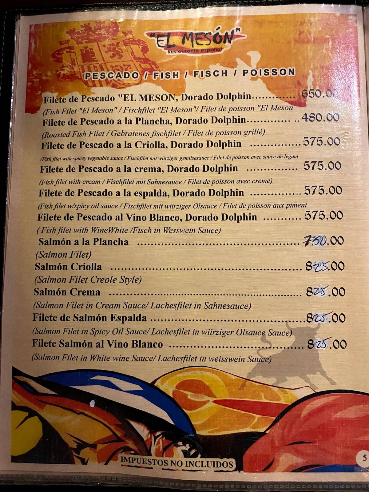 Menu at Meson Spanish Restaurant, Juan Dolio