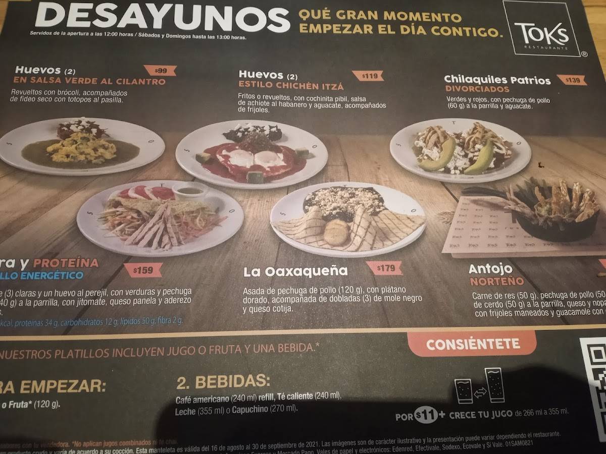 Carta del restaurante Toks Pilares, Ciudad del México, C. J. Enrique ...