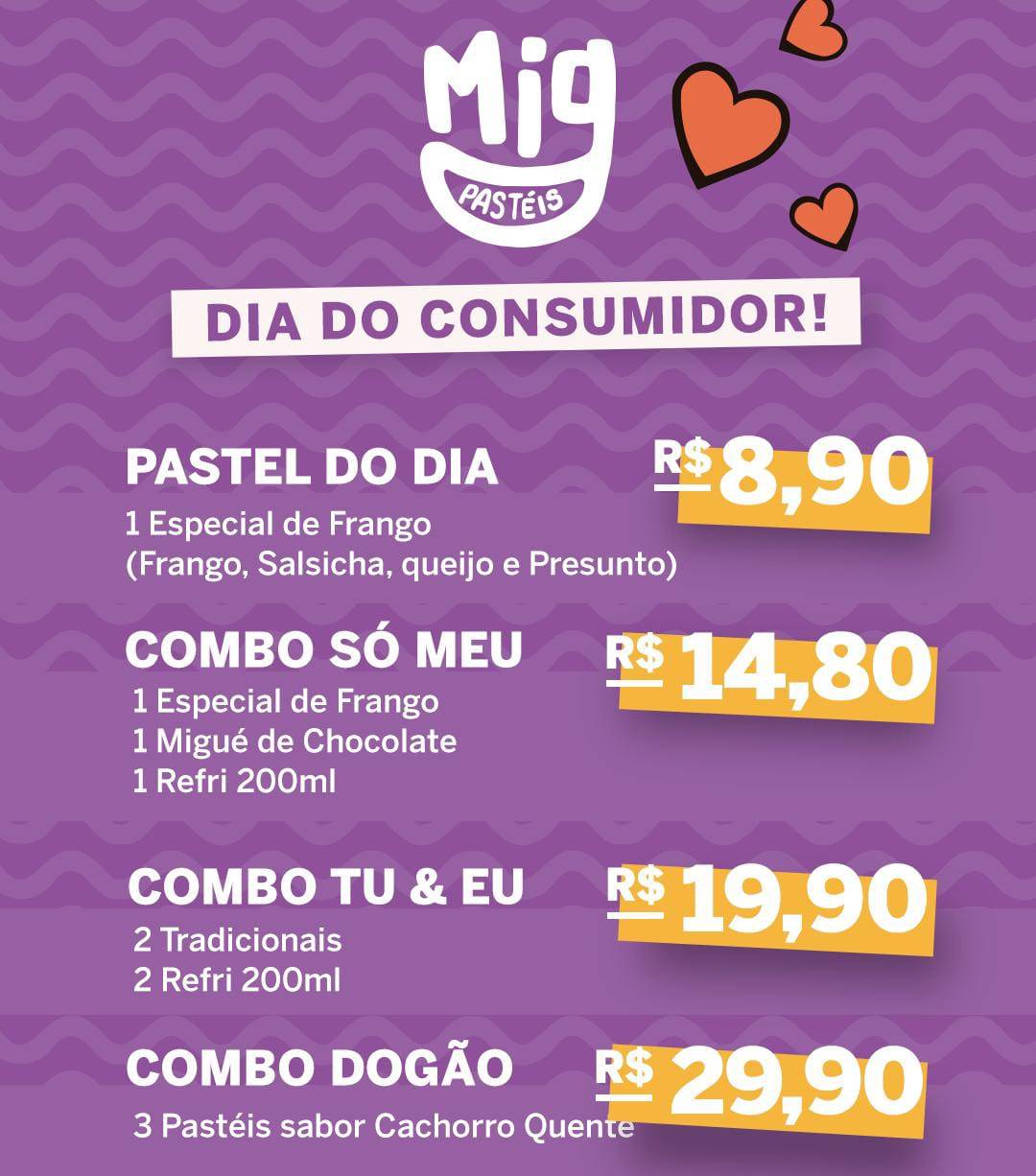Menu em Mig Pastéis - Malvinas, Campina Grande
