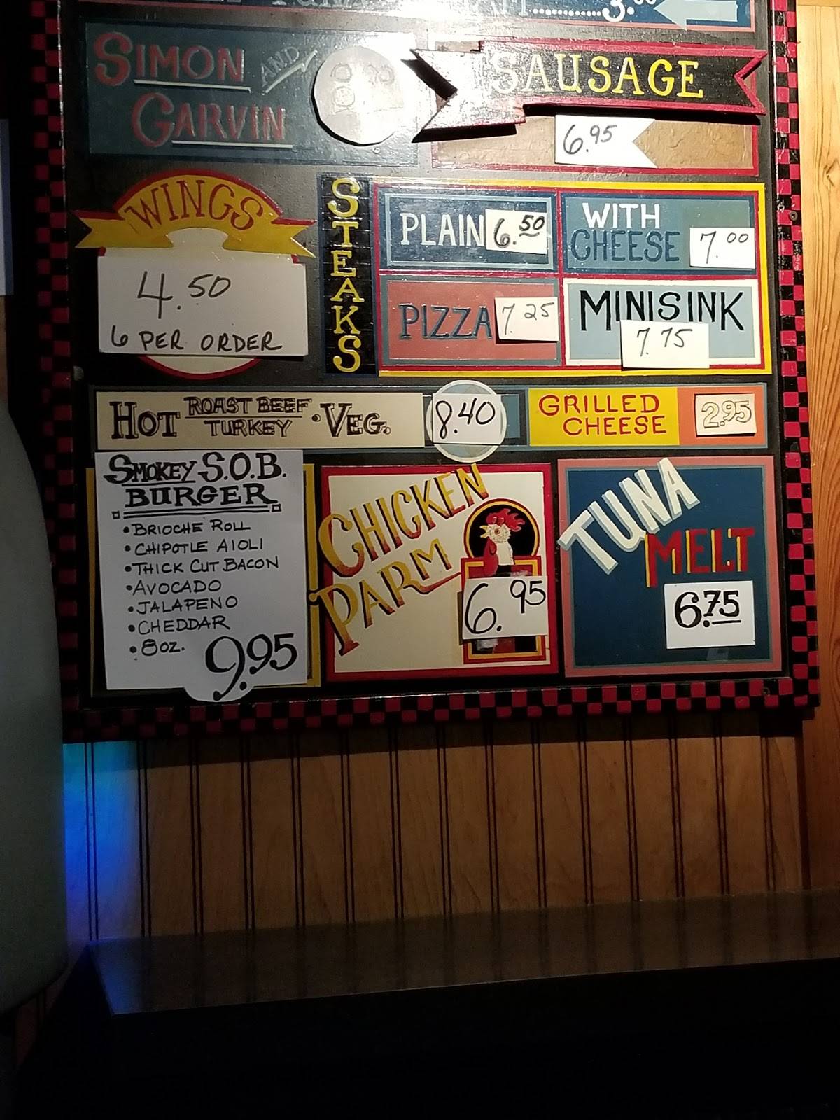 Menu at Minisink Hotel pub & bar, Minisink Hills