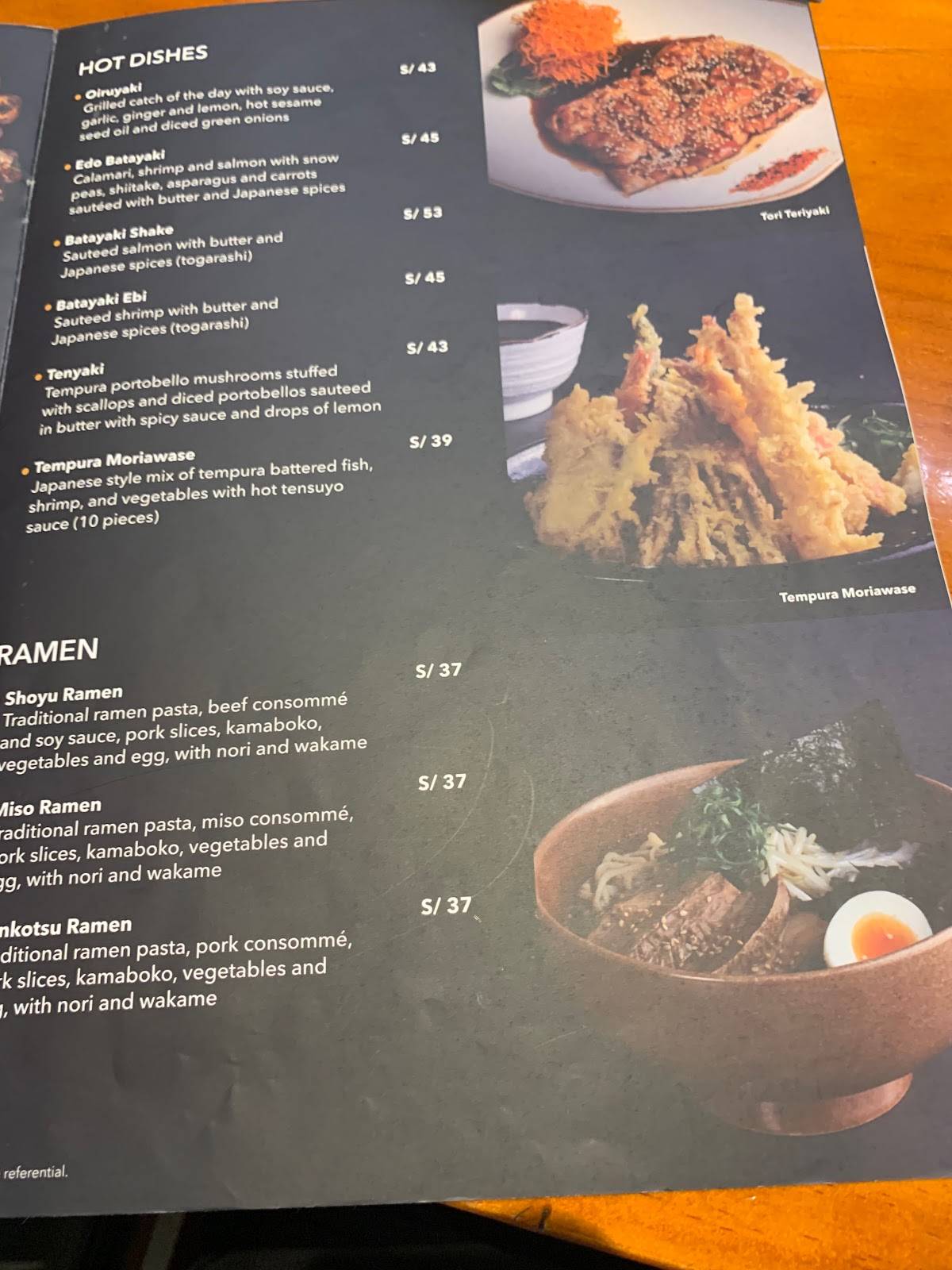Carta de Edo Sushi Bar Miraflores, Miraflores, Calle Berlín 601