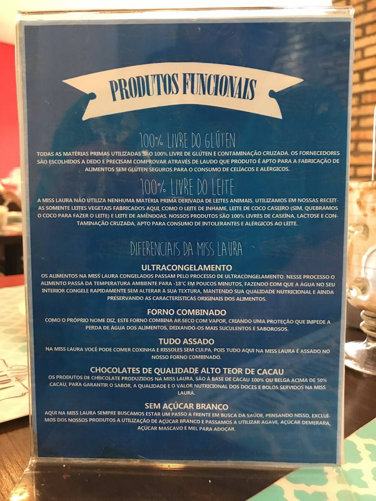 Carta de Miss Laura Cafeteria e Gastronomia Sem Glúten e Lácteos, Foz ...