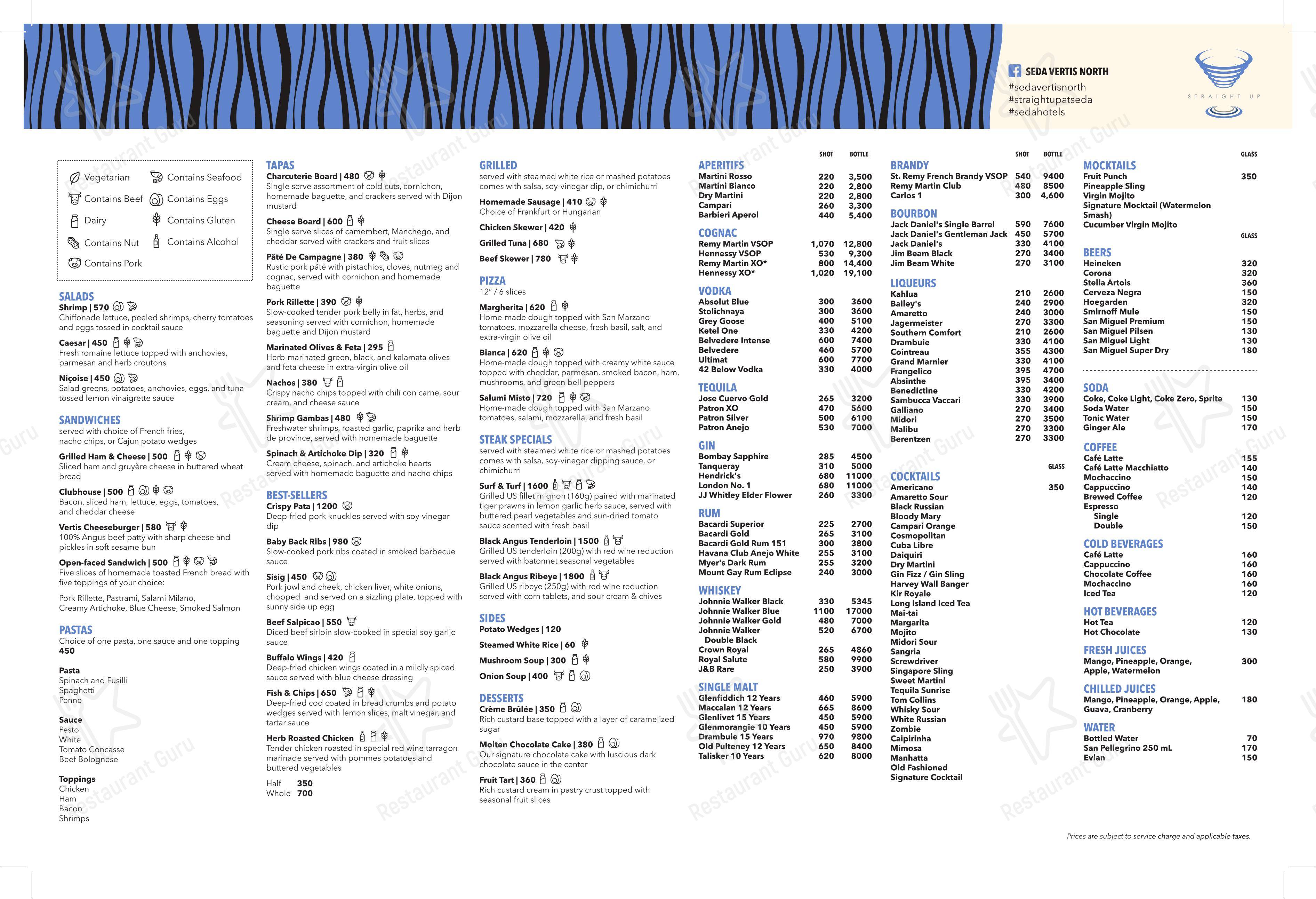 Menu at Misto at Seda Vertis North restaurant, Quezon City