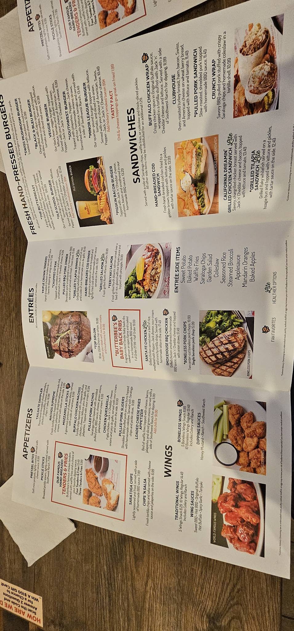 Menu at Butterbee's American Grille pub & bar, Mount Orab
