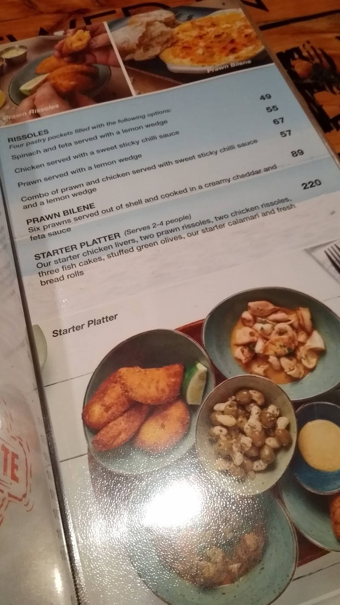 Menu at Mozambik Morningside restaurant, Berea, 362 Lilian Ngoyi Rd