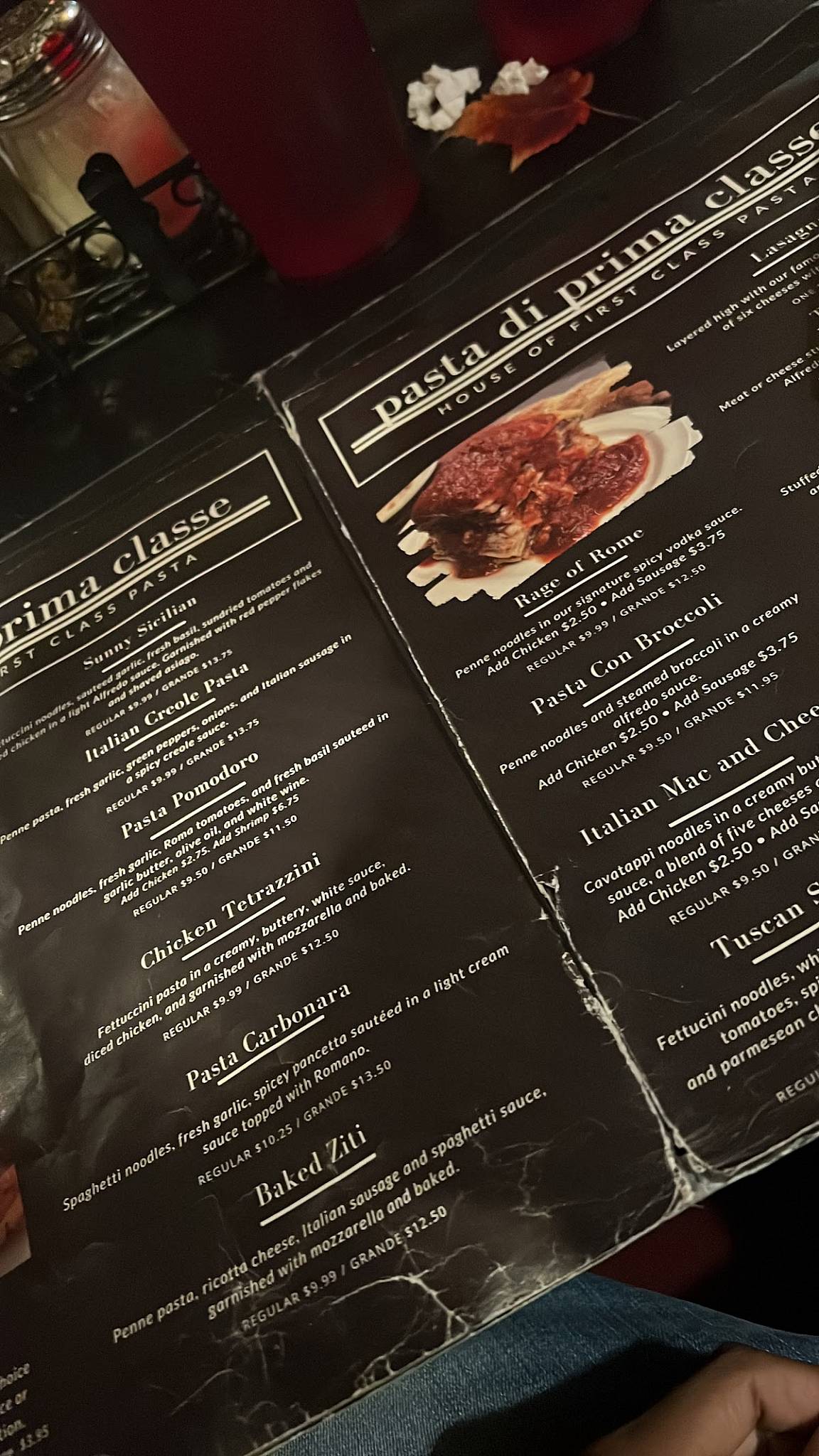 Menu at Teddy Spaghettis pizzeria, Muskegon