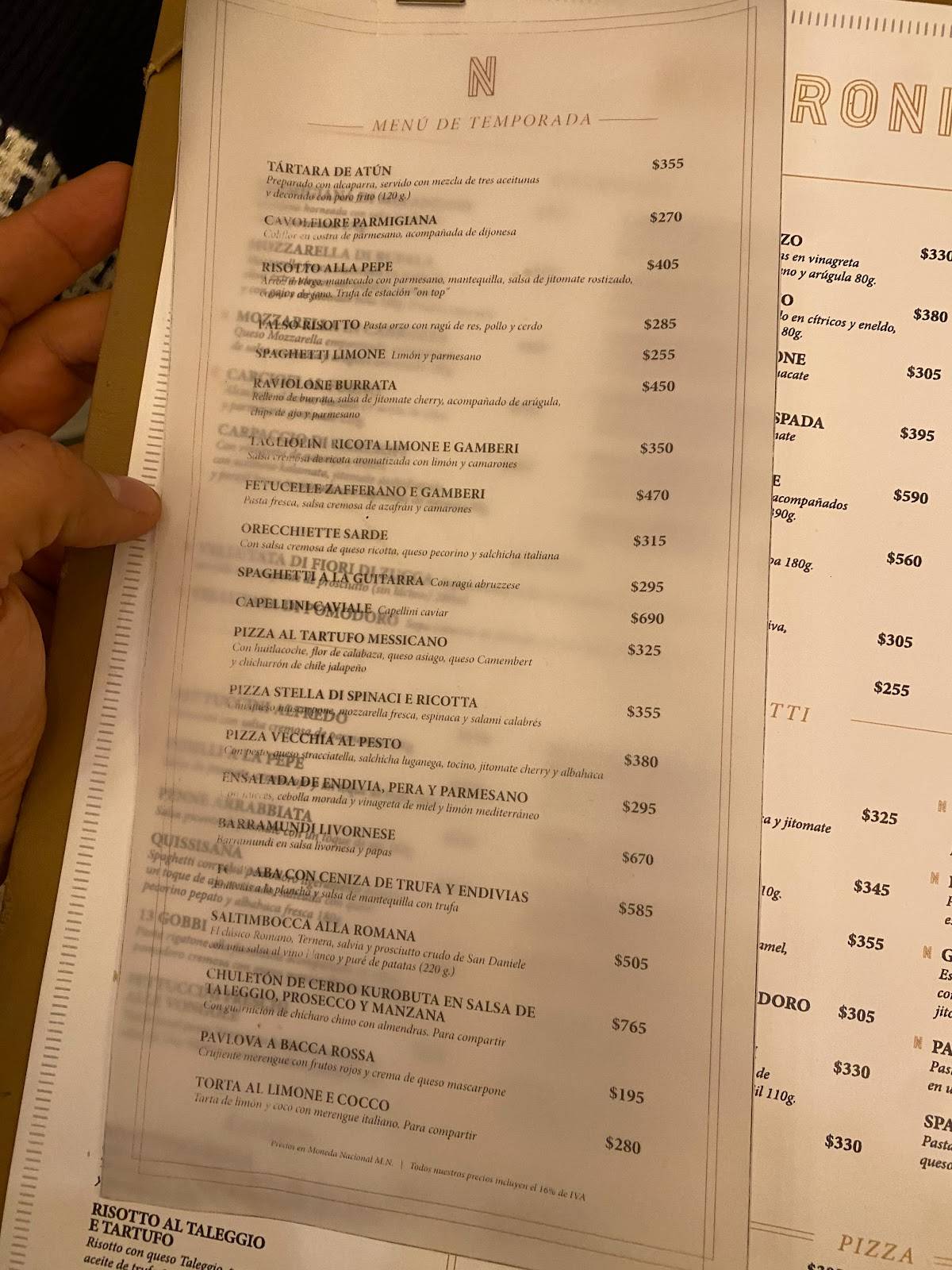Carta del restaurante Negroni Midtown, Guadalajara, Av Adolfo López ...