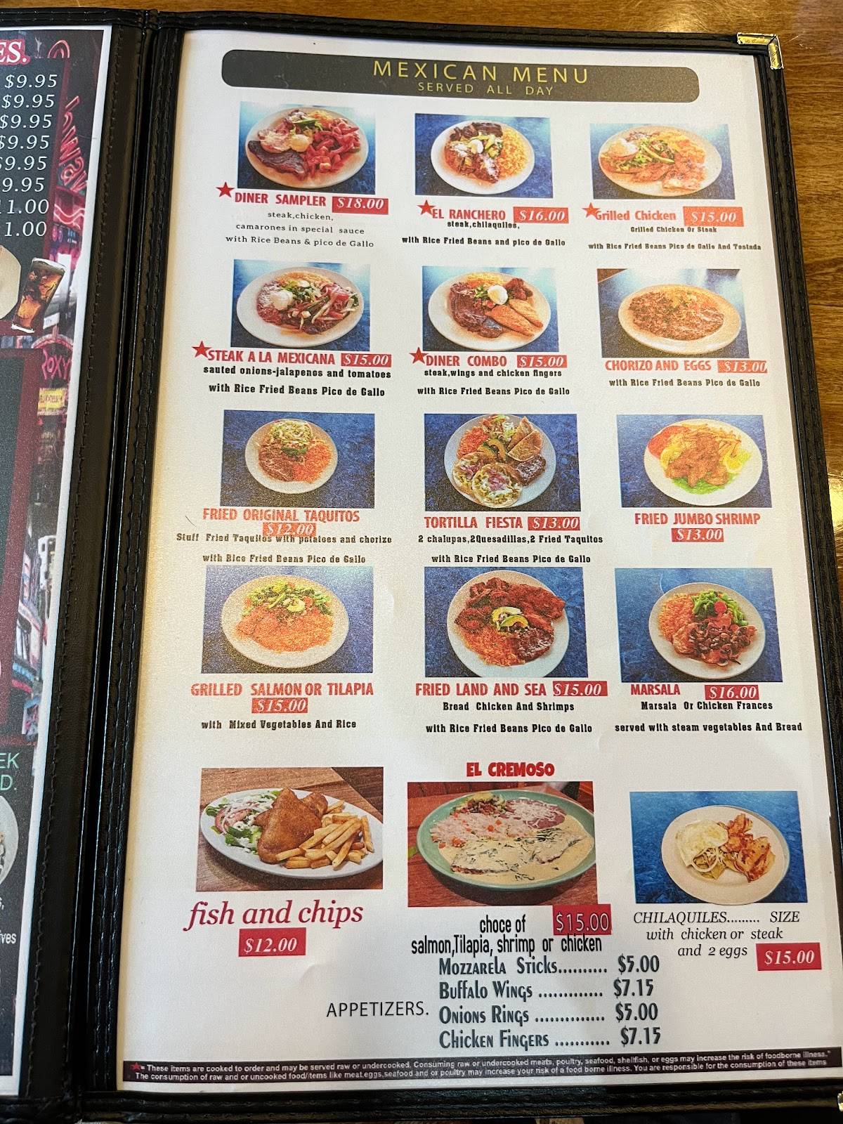 Menu at New York Diner restaurant, Knightdale