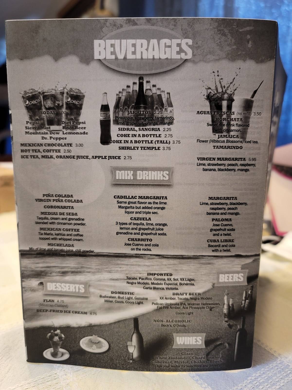 Menu at La Roca Mexican Restaurant, Newport