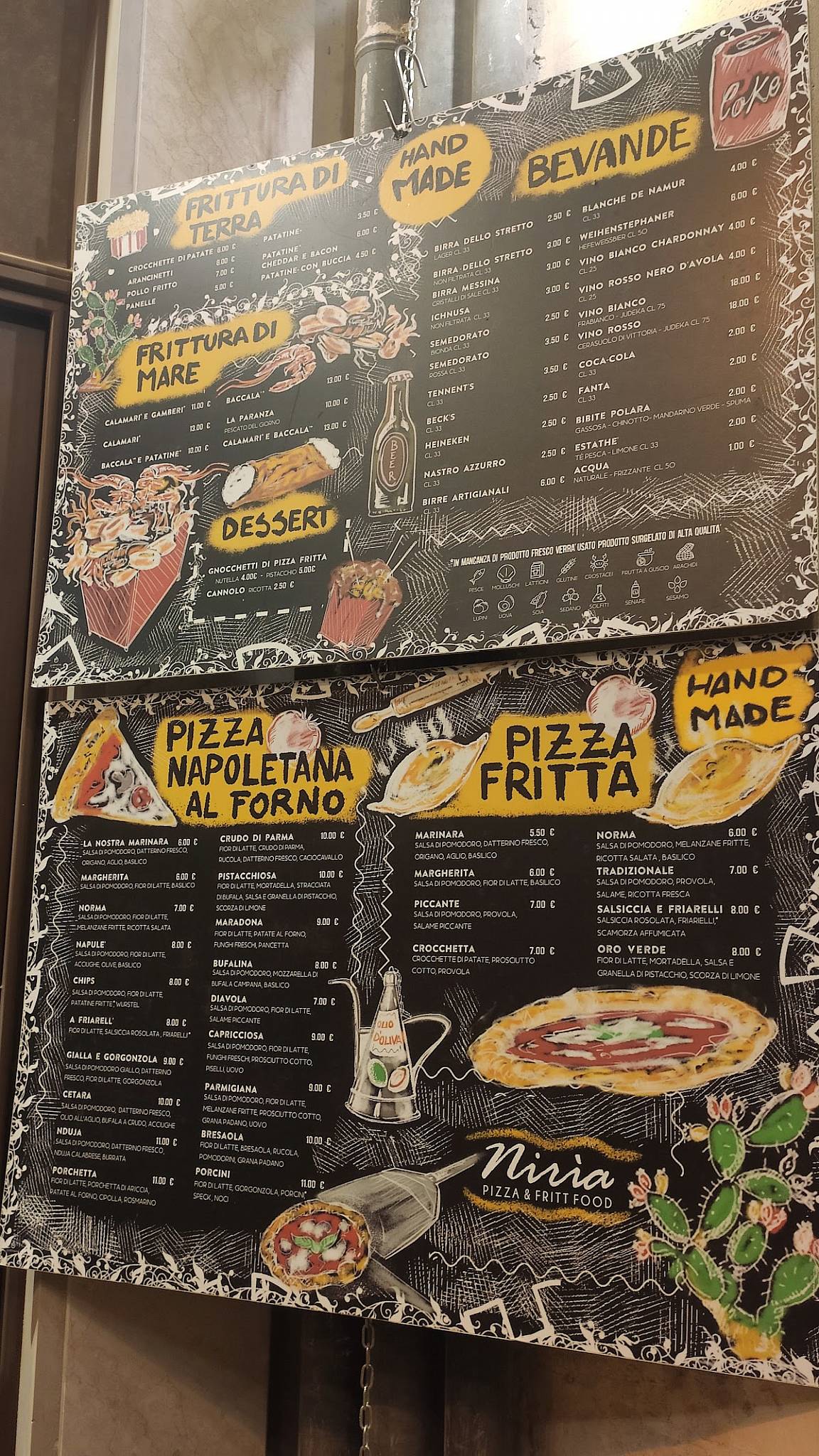 Menu at Niria Fritt Food restaurant, Modica
