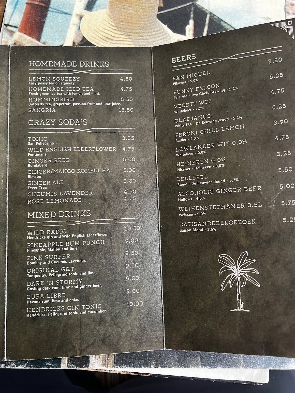 Menu at Tulum, Noordwijk