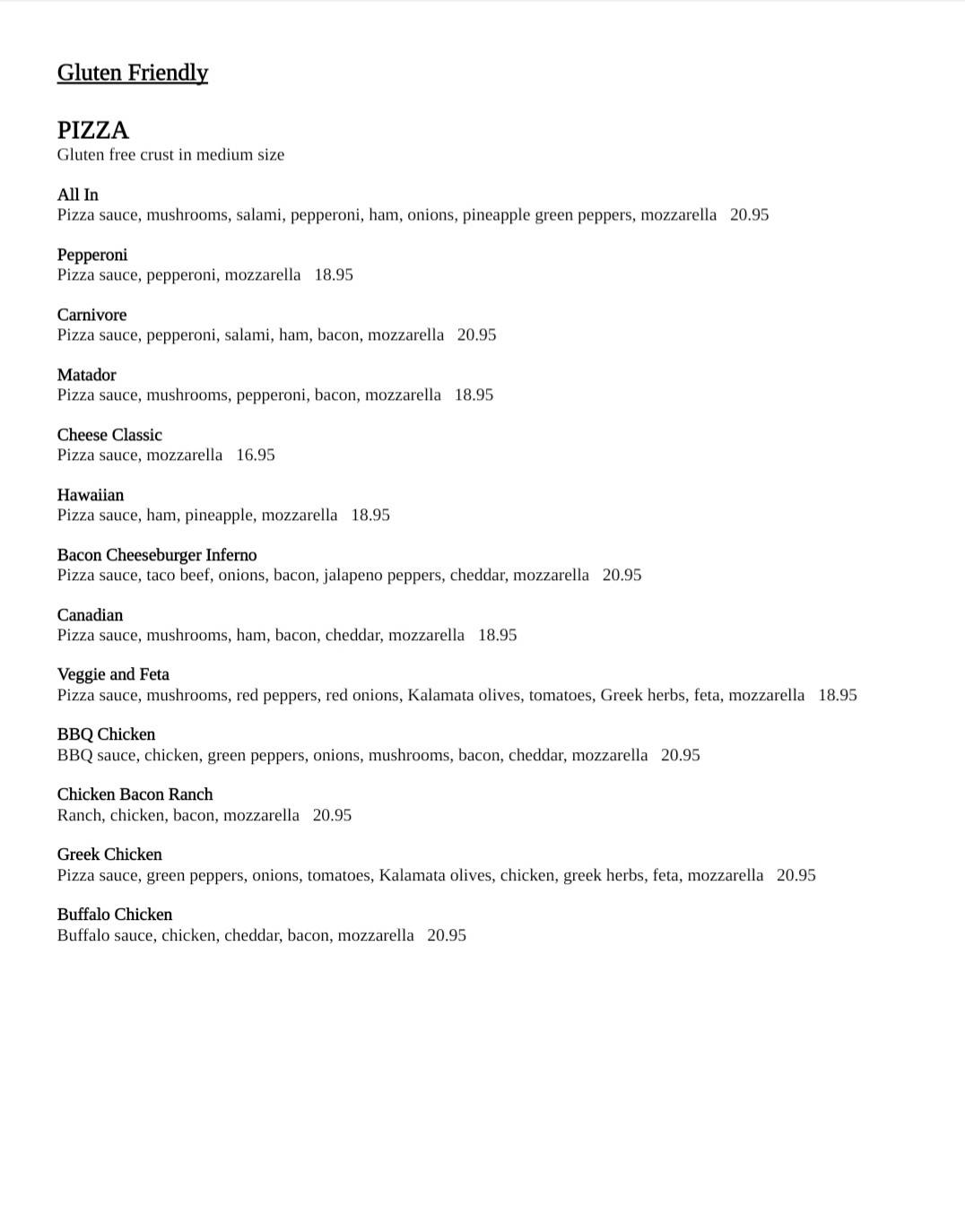 Menu at Blend Kitchen + Bar, North Battleford