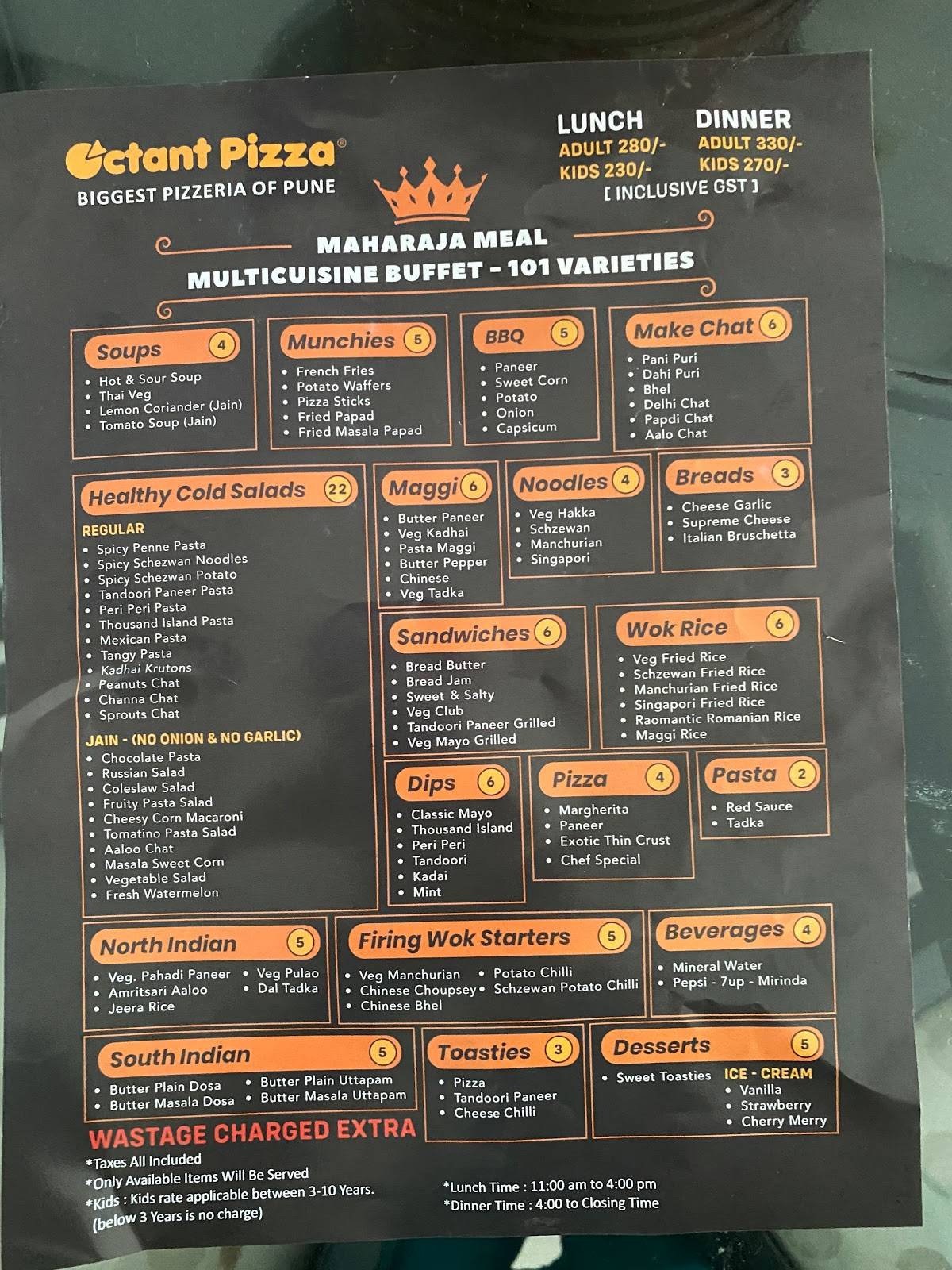 Menu at Octant Pizza, Deccan Mall, Pune, Pune
