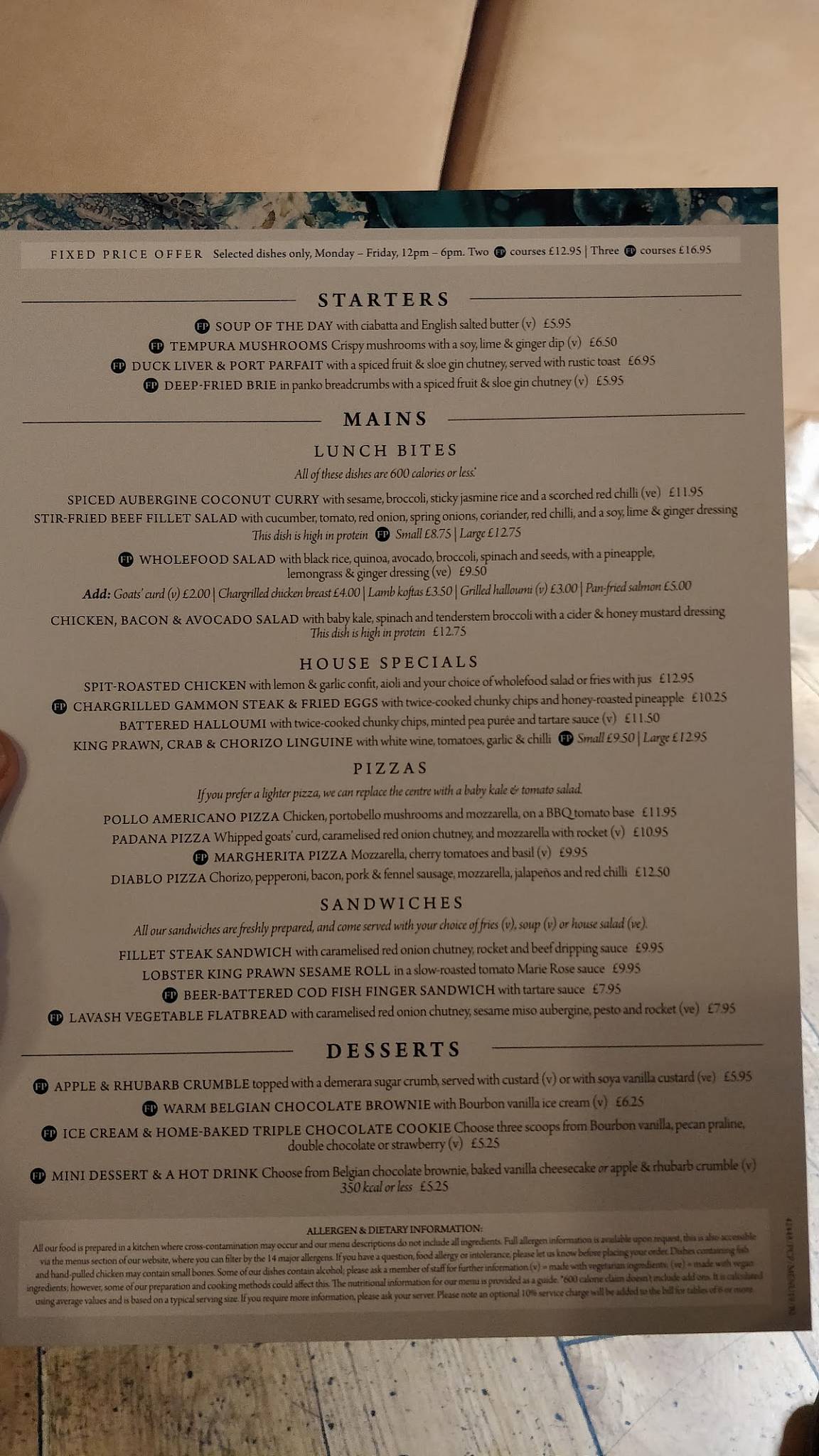 Menu at Old Forge Otterbourne pub & bar, Winchester