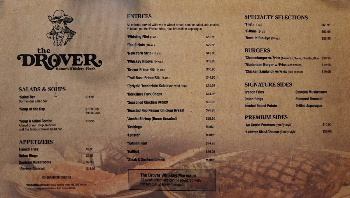 Menu at The Drover pub & bar, Omaha, S 73rd St