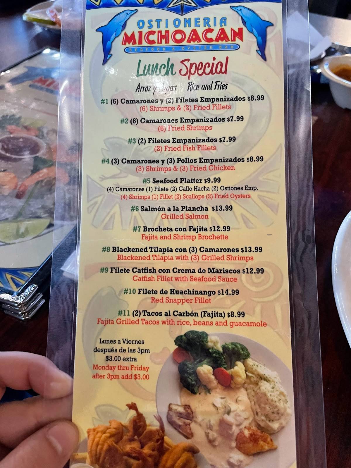 Menu at Ostioneria Michoacan #13 restaurant, McAllen, N 10th St