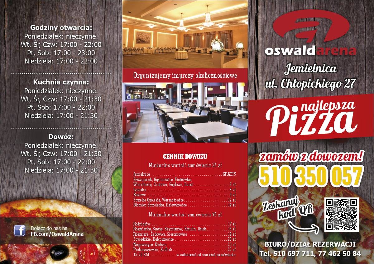 Menu at Oswald Arena - Kręgielnia i restauracja pub & bar, Jemielnica
