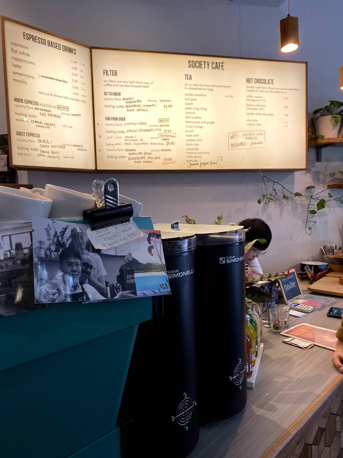 Menu at Society Café cafe, Oxford