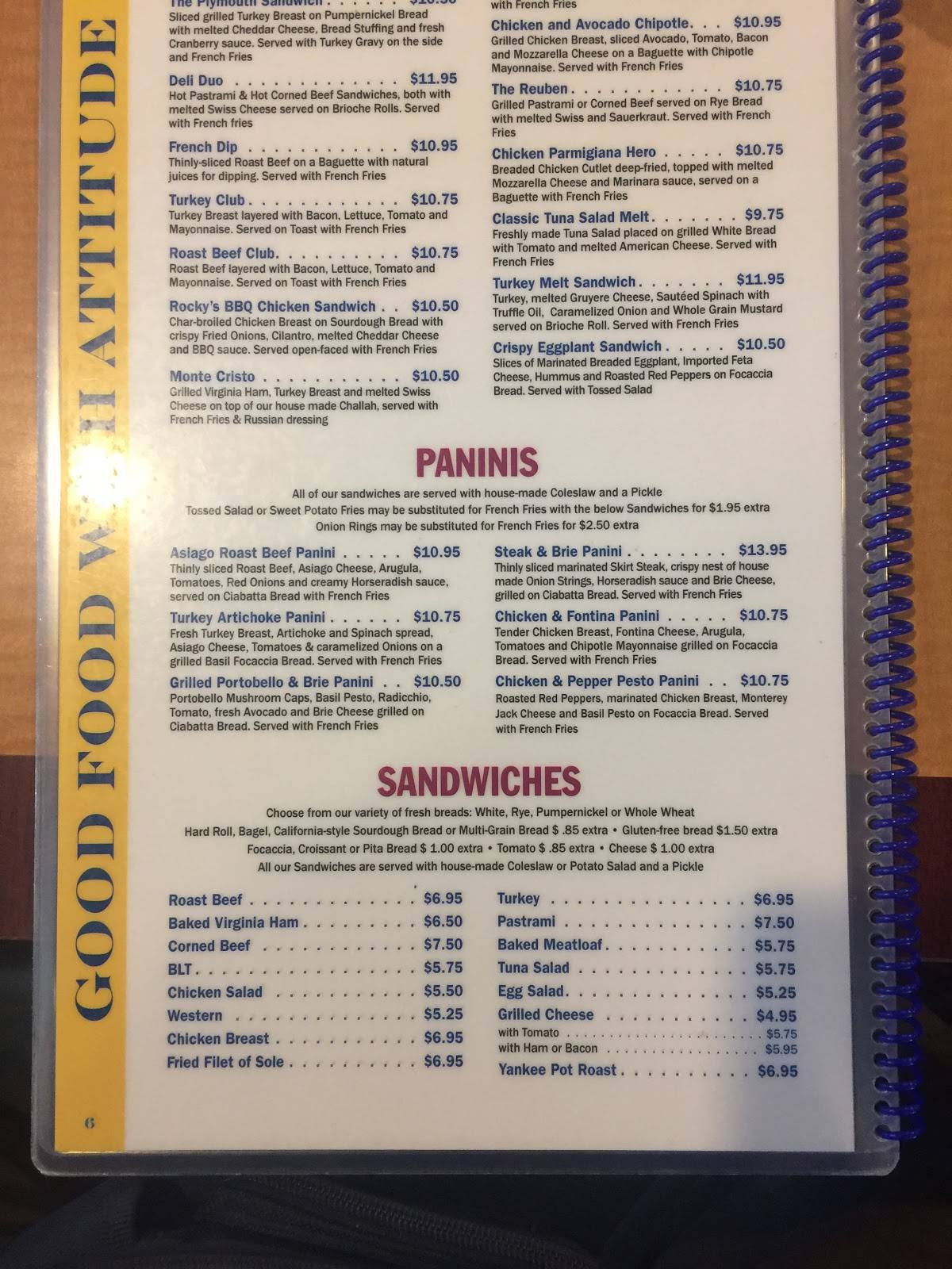 Menu at Palace Diner restaurant, Poughkeepsie