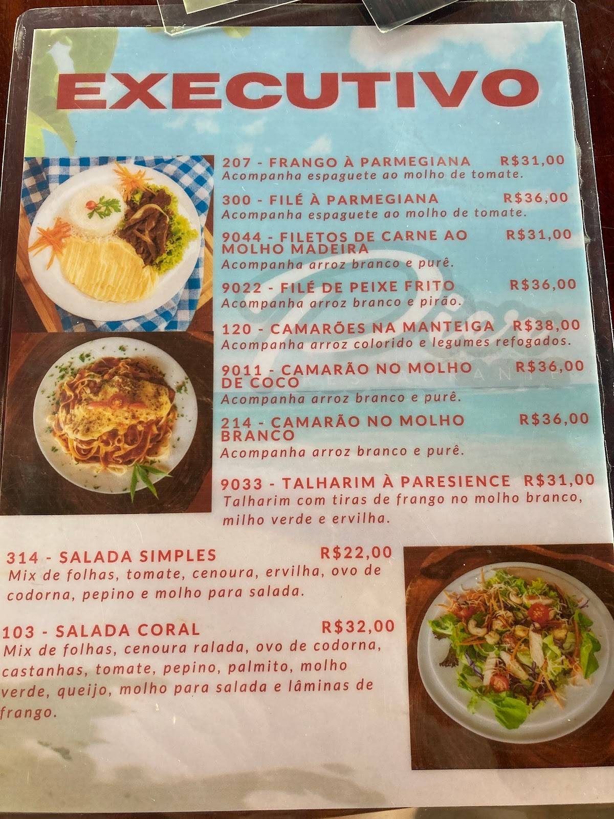 Menu em Pier restaurante, João Pessoa