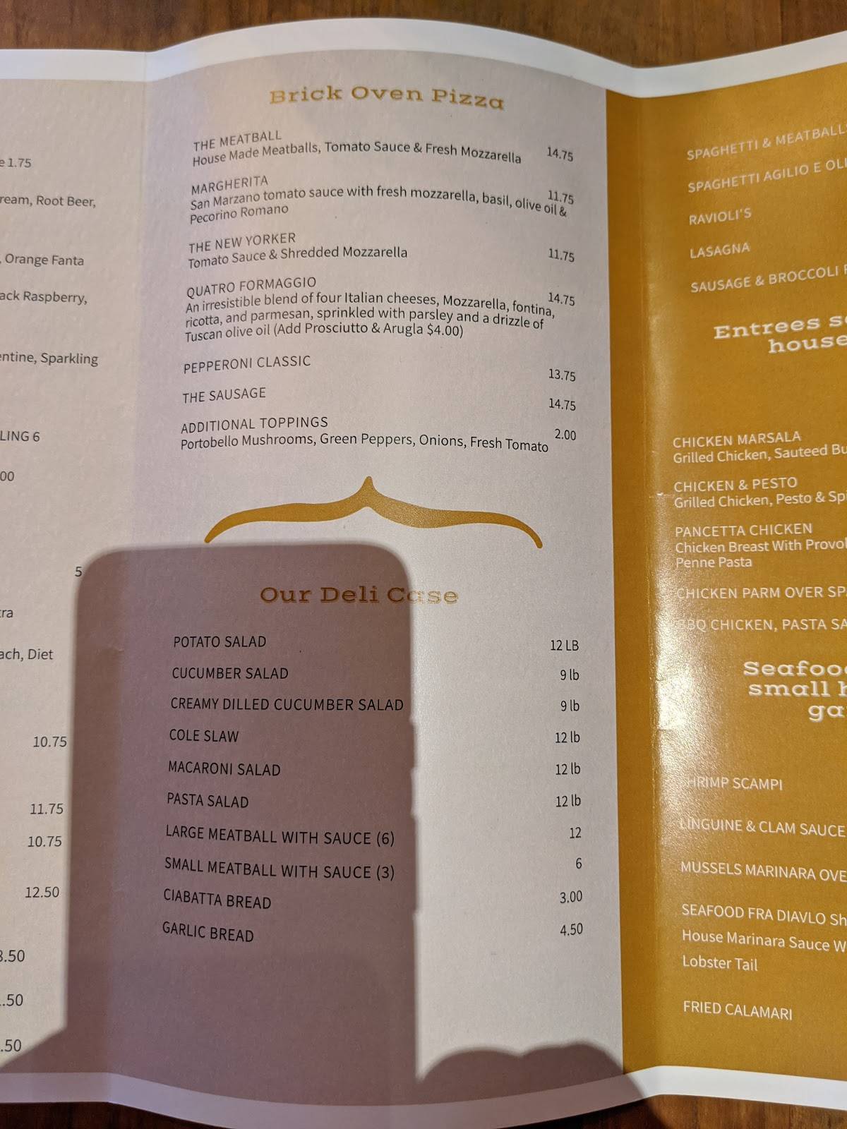 Menu at Two Meatballs Ristorante pizzeria, Long Neck